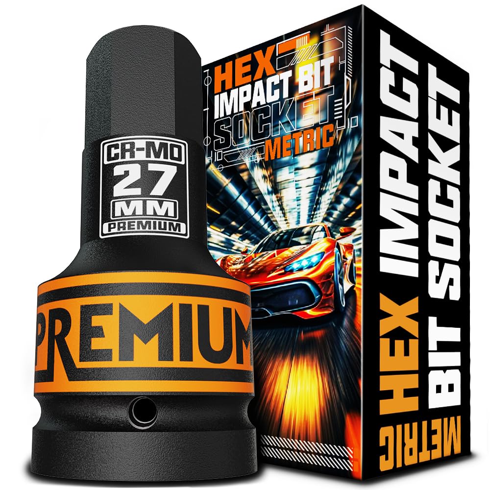 Aiourx 1 Inch Drive H27 (27 mm) Hex Impact Socket, Metric Allen Bit ...