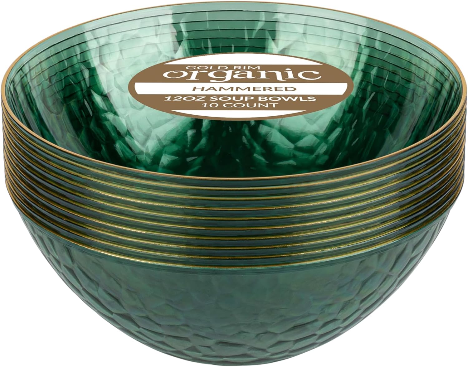 Amazon.com: PLASTICPRO 30 Pack 12 Ounce Hammered Plastic Bowls ...