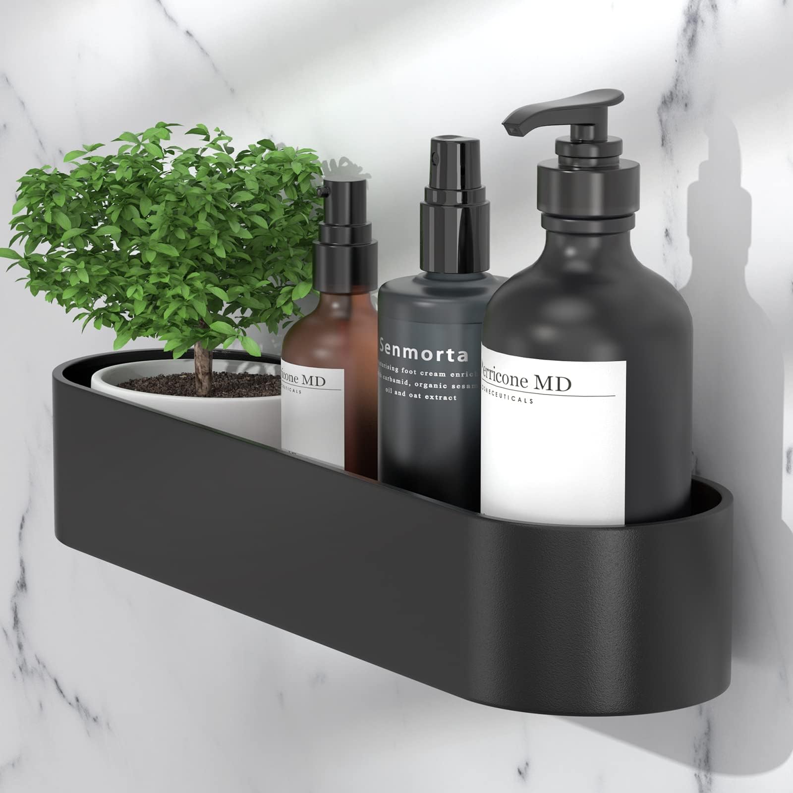 GERUIKE Duschregal Ohne Bohren Schwarz Mit Handtuchhalter Badezimmer ...