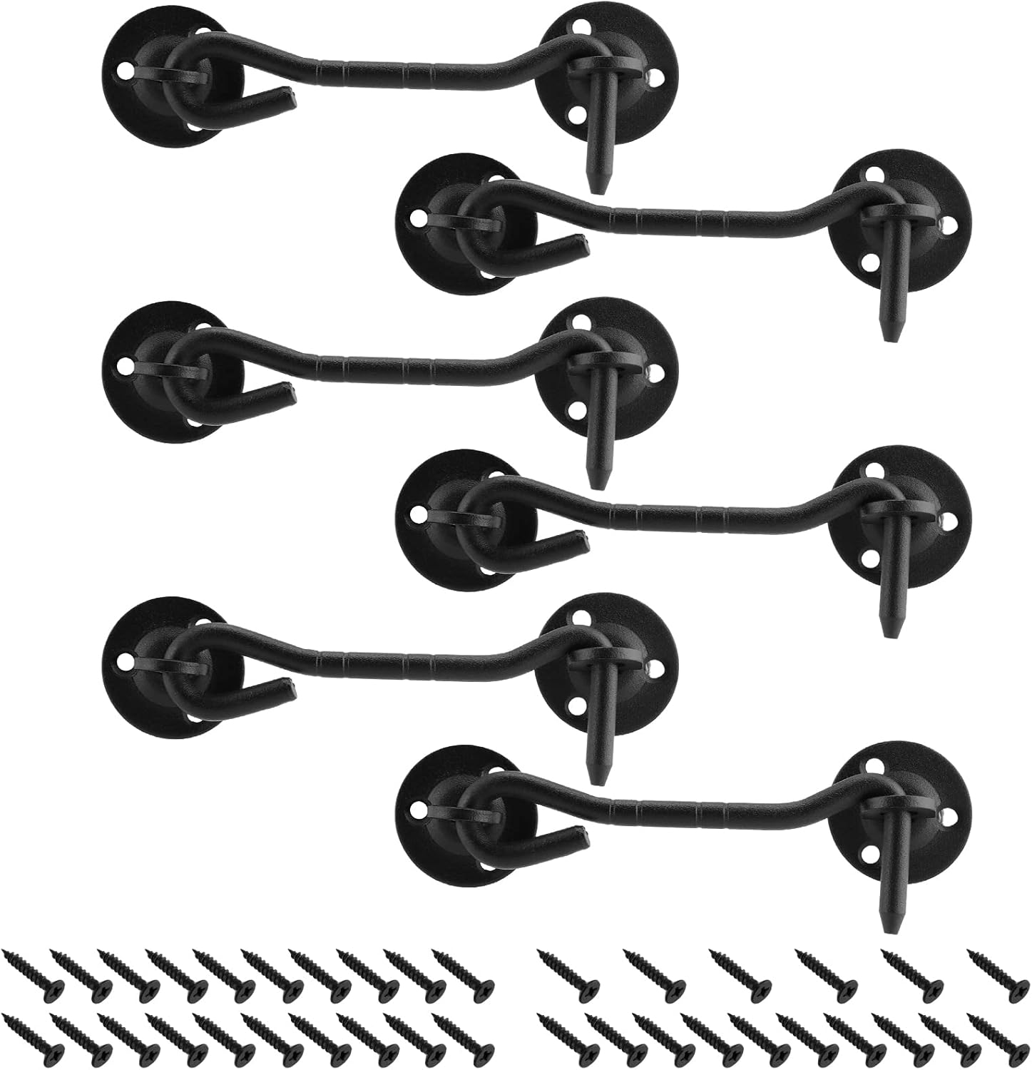 MANCHAP 6 Pack 4 Inch Stainless Steel Barn Door Lock,Cabin Hook and ...