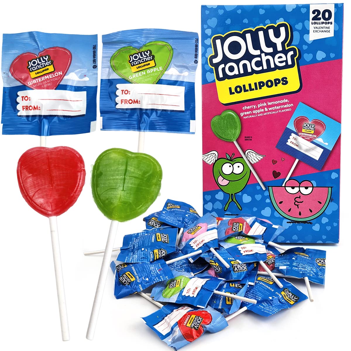 Jolly Rancher Valentine Lollipops