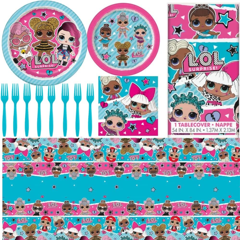 LOL SURPRISE Birthday Party Supplies - 8 Plates (9") 8 Cake Plates (7 ...
