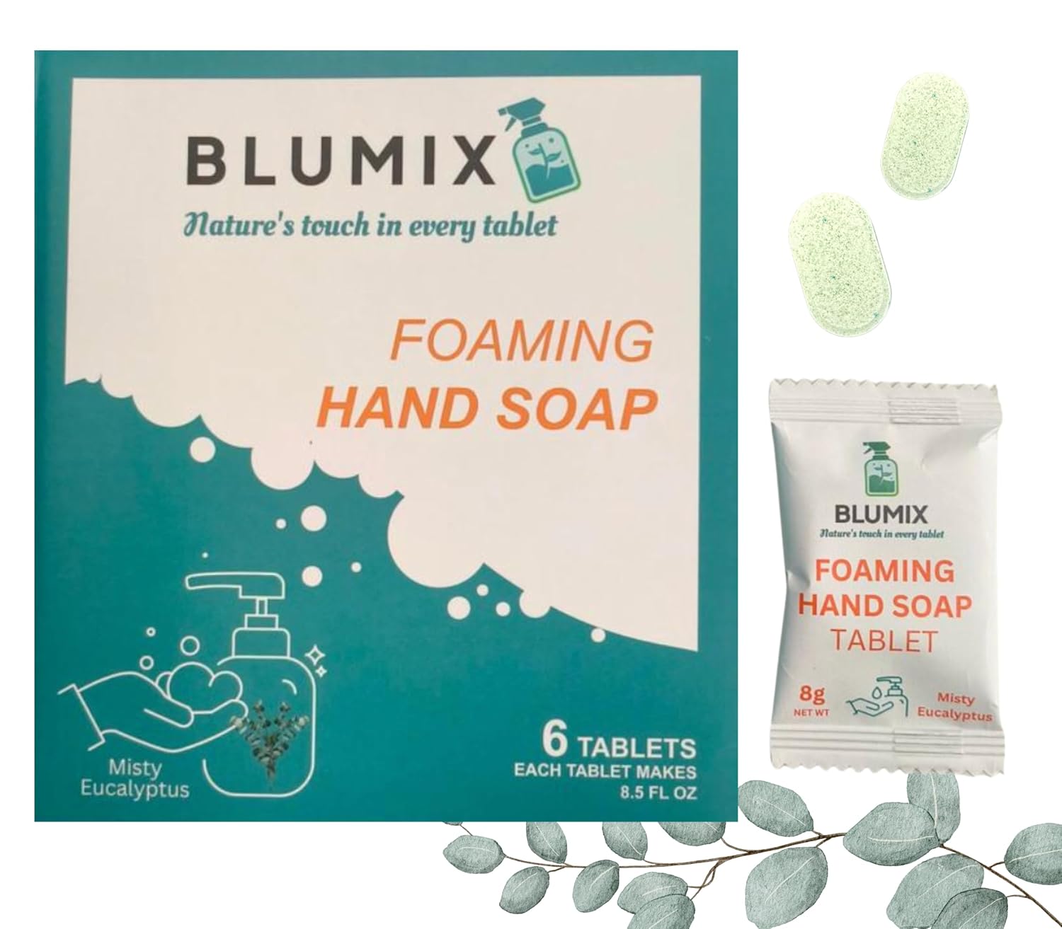 Amazon.com : Blumix Foaming Hand Soap Tablet Refill - 6 Pack - Eco ...