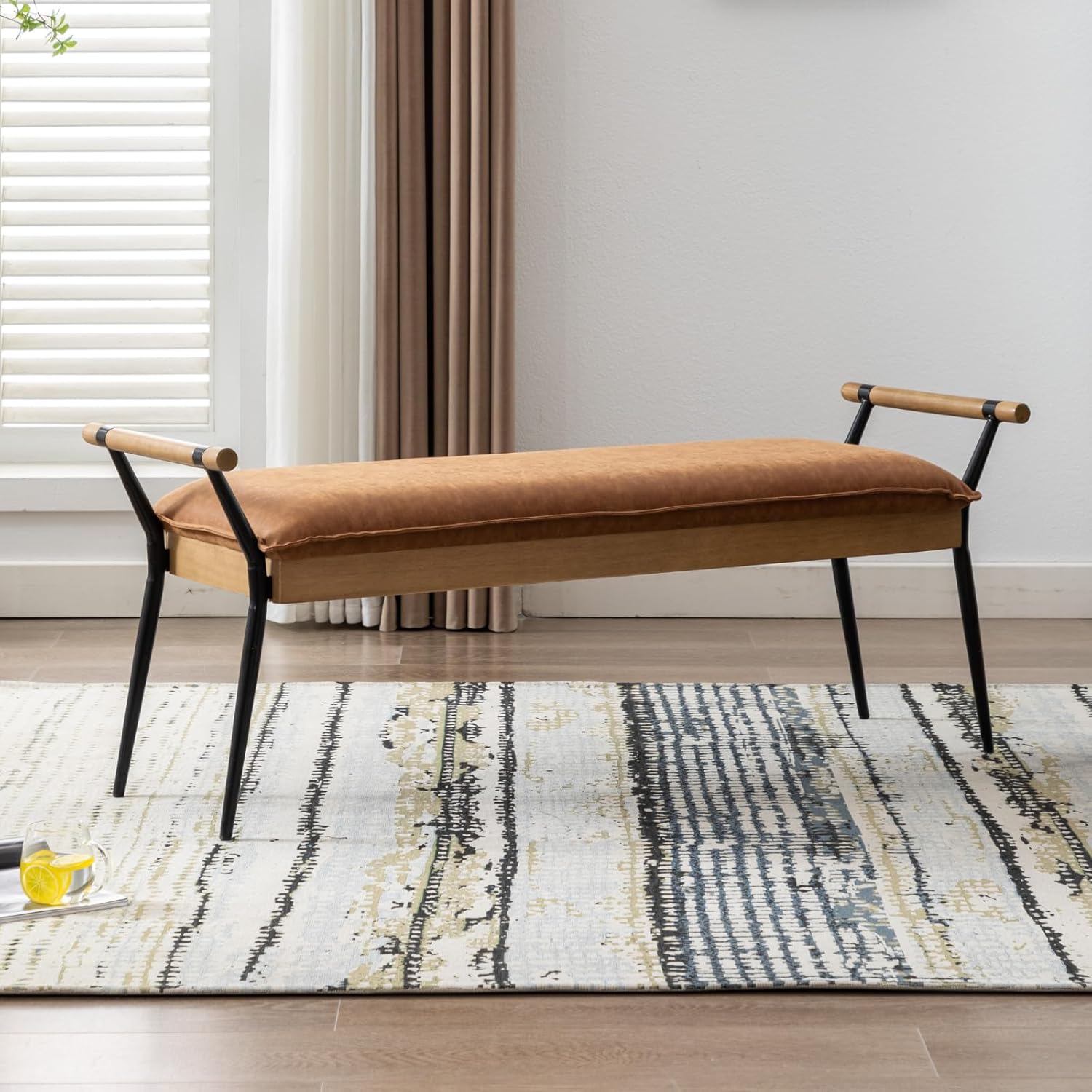 Amazon.com - HEAH-YO Modern Dining Bench, 51 Inches Entryway Bench with ...