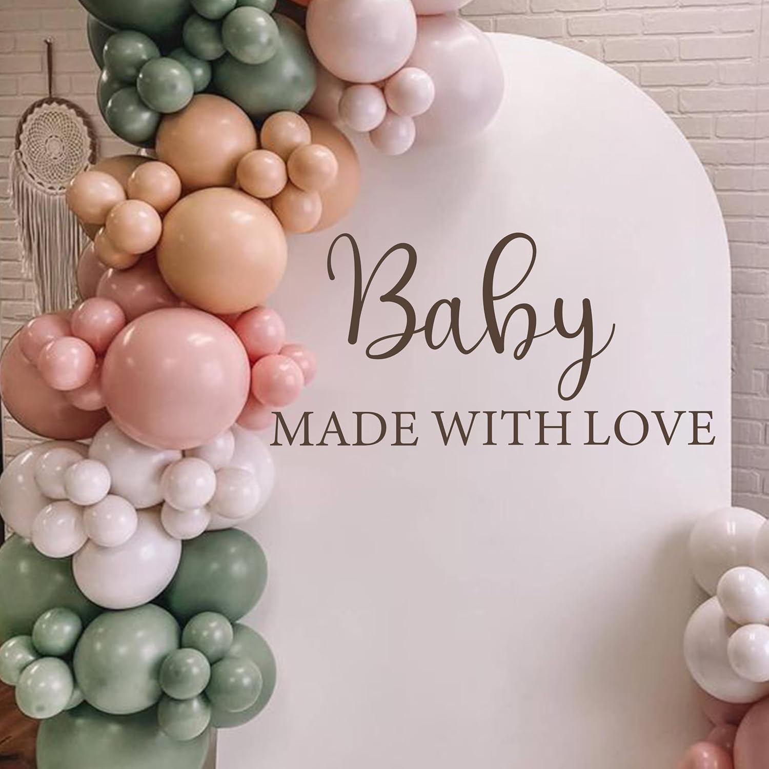Amazon.com: Baby Made with Love for Balloon Arch Decal - Baby Shower ...