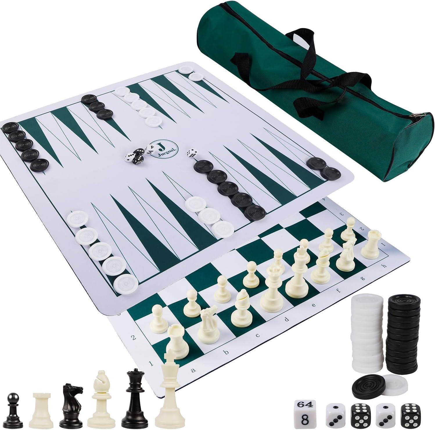 Amazon.com: Juegoal 20" Portable Chess Checkers Backgammon Board Game ...