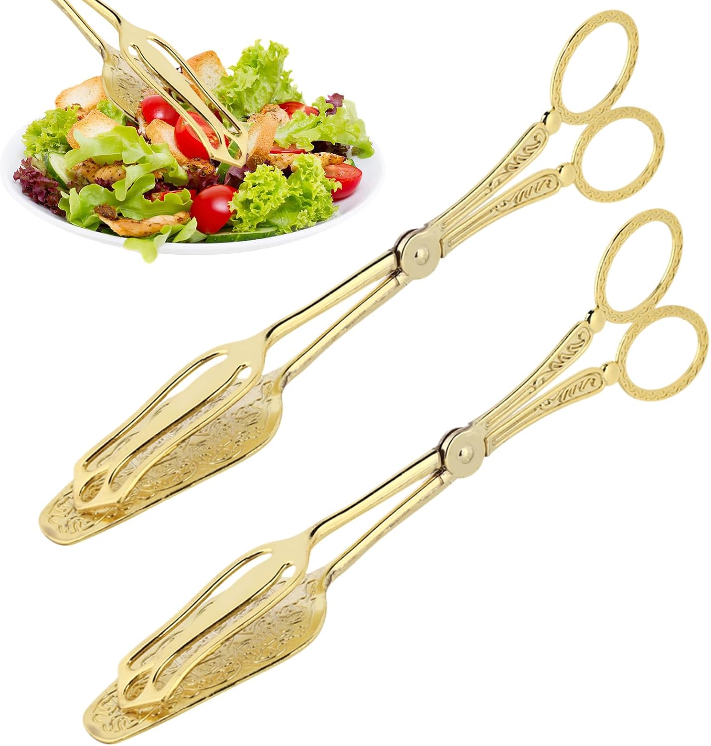Amazon.com: 2PCS Gold Serving Tongs, 8.7 Inch Stainless Steel Buffet ...