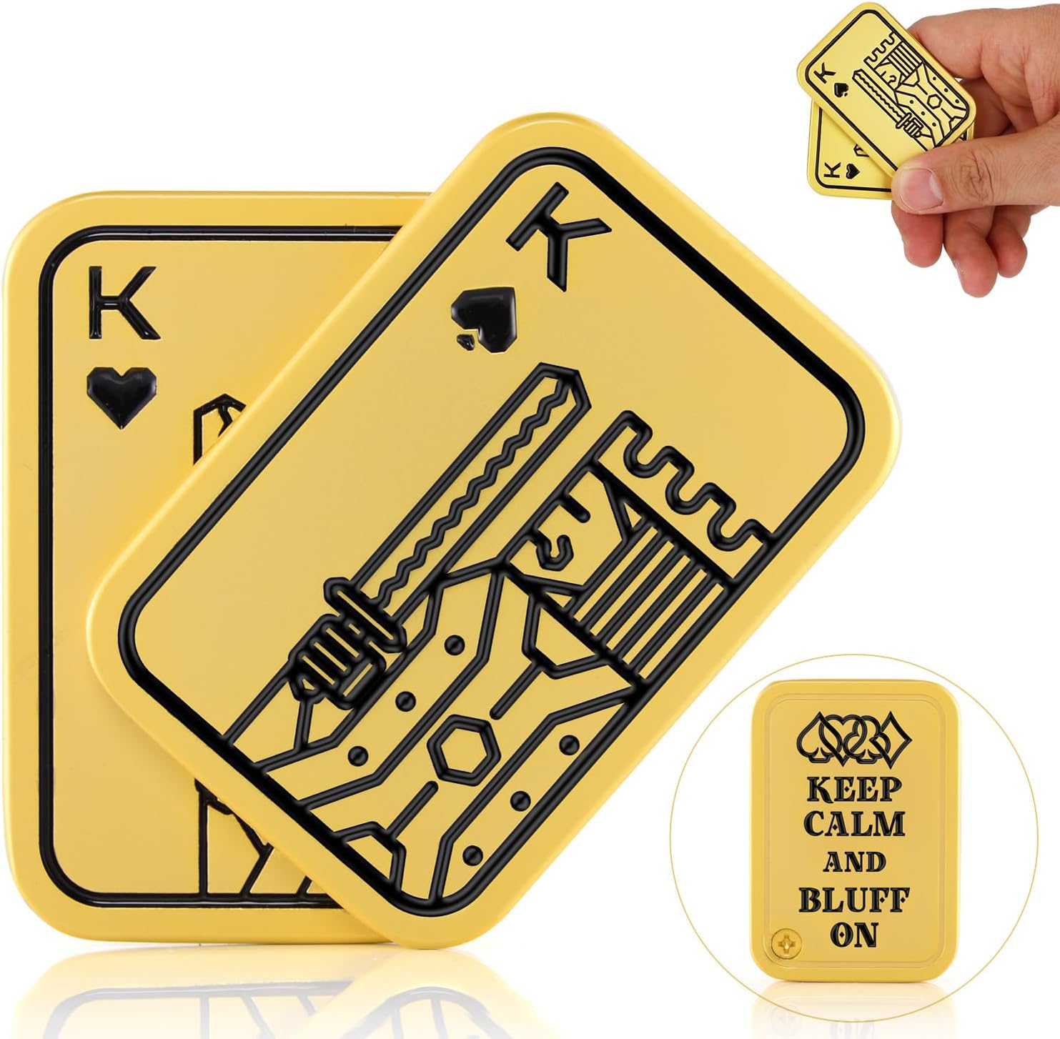 Fidget Toy - Metal Haptic Poker Slider | Stress Relief Push Card ...