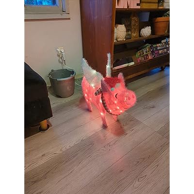 Buy ATDAWN 25 Inch Pre-Lit Light Up Pig, 50 Lights Lighted Flying Pig ...