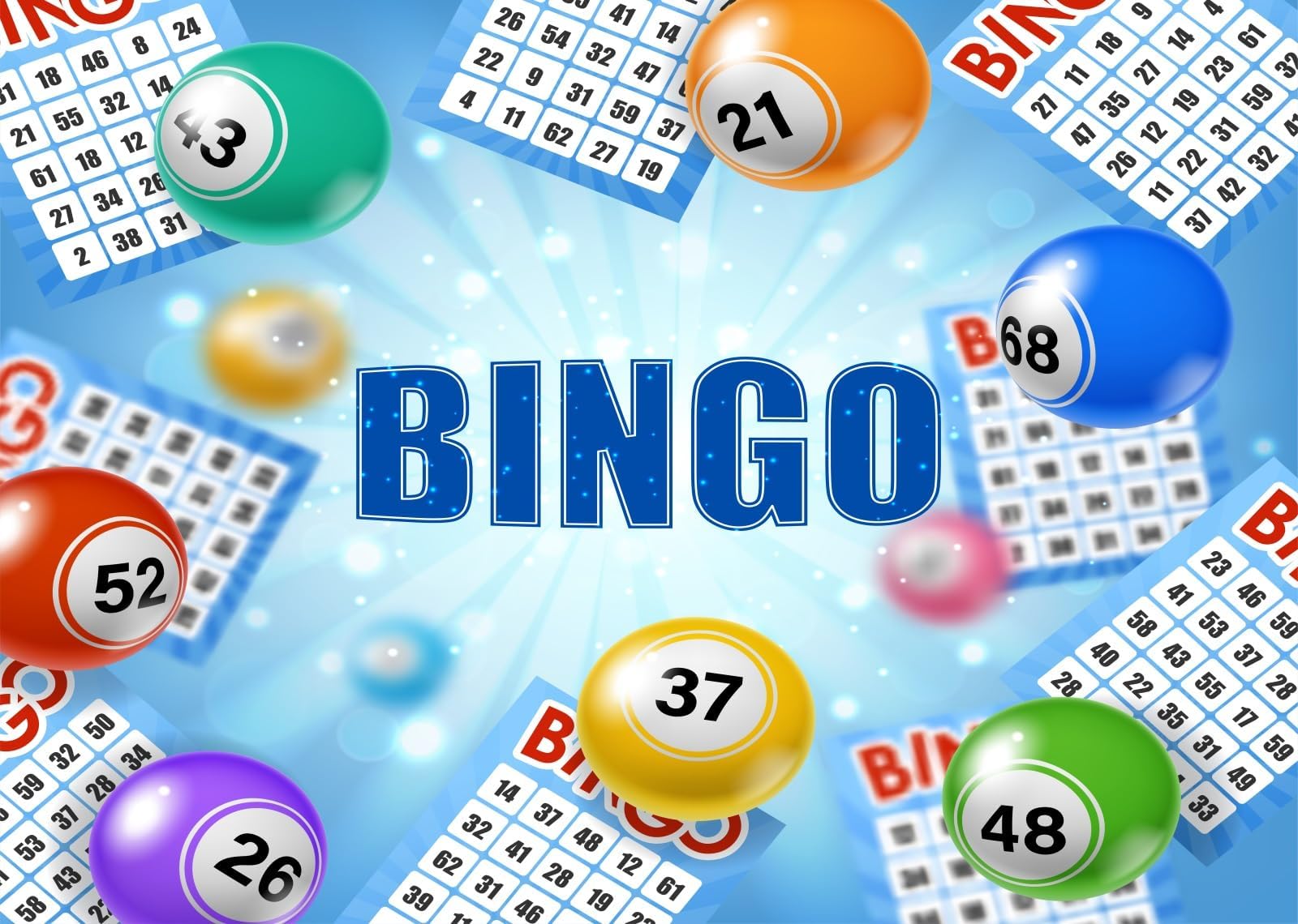 Amazon.com : CORFOTO 5x3ft Fabric Bingo Night Theme Backdrop Game Time ...