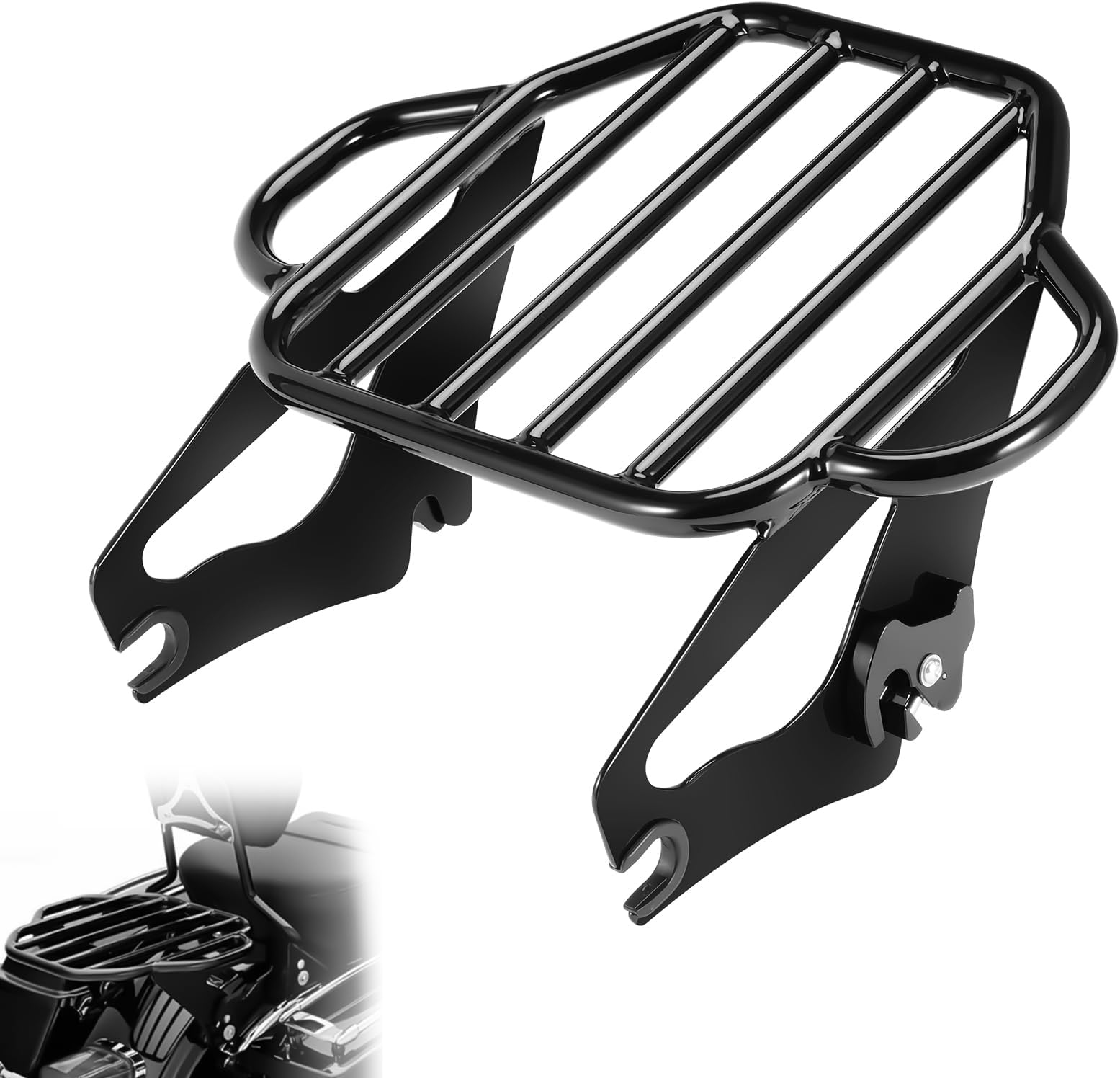 Amazon.com: 2-UP Motorcycle Luggage Rack for Harley Touring, Detachable ...