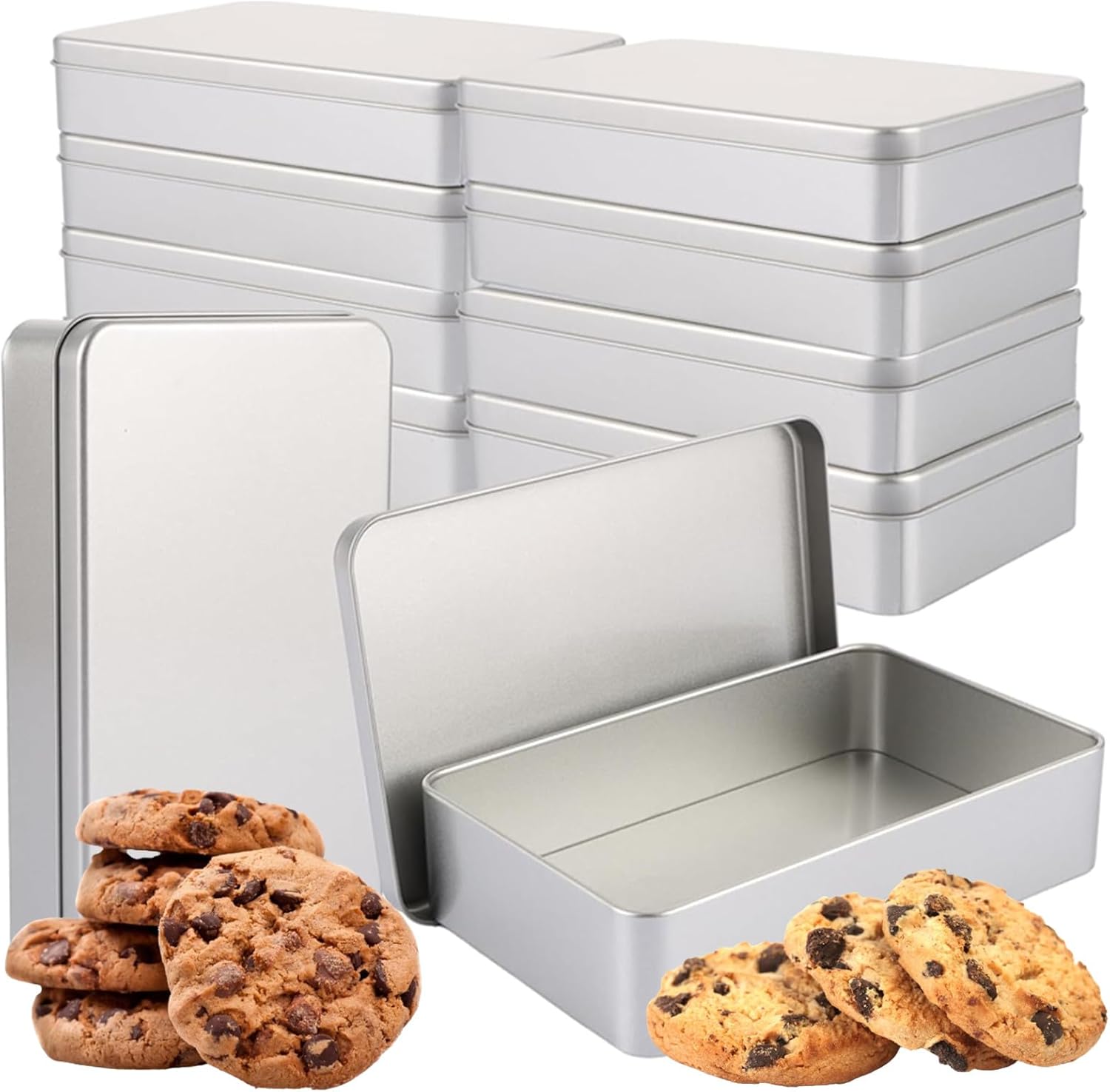 Amazon.com - RHBLME 12 Pack Metal Tin Box with Lid, 6.3 x 4.33 x 1.38 ...
