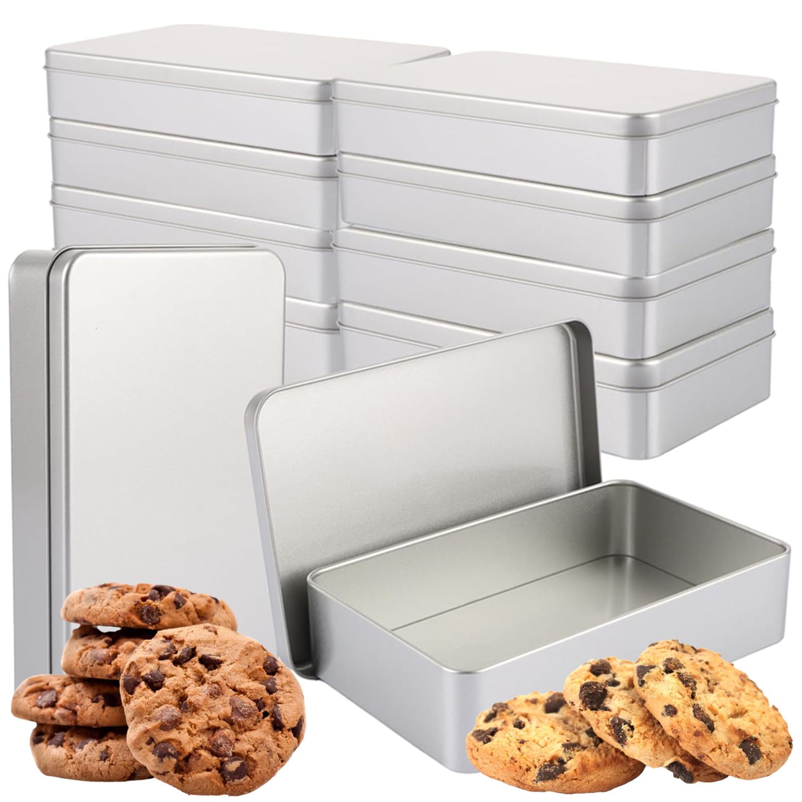 Amazon.com - RHBLME 12 Pack Metal Tin Box with Lid, 6.3 x 4.33 x 1.38 ...