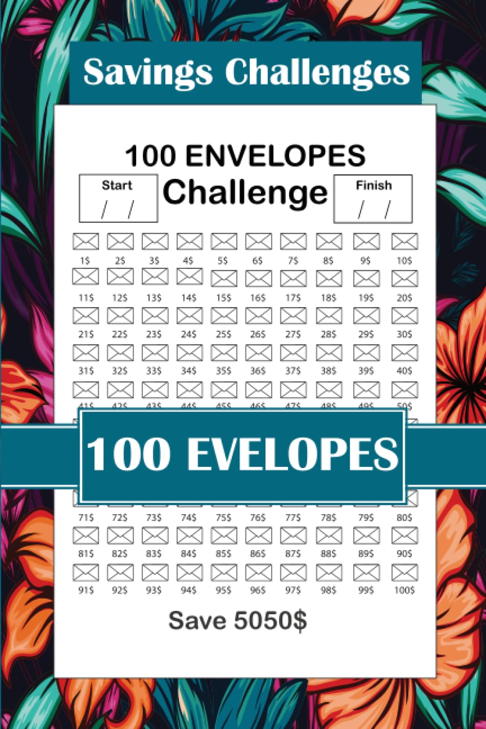 Amazon.com: 100 Envelopes Money Saving Challenge: Easy And fun Way To ...