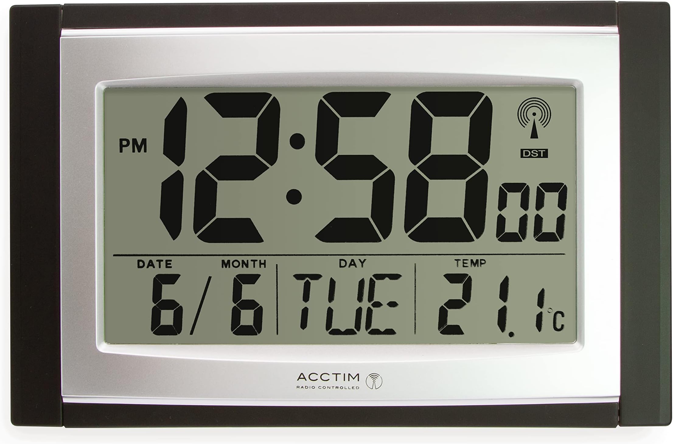 Acctim Wall Desk Clock, Black, Large Display : Amazon.co.uk: Home & Kitchen