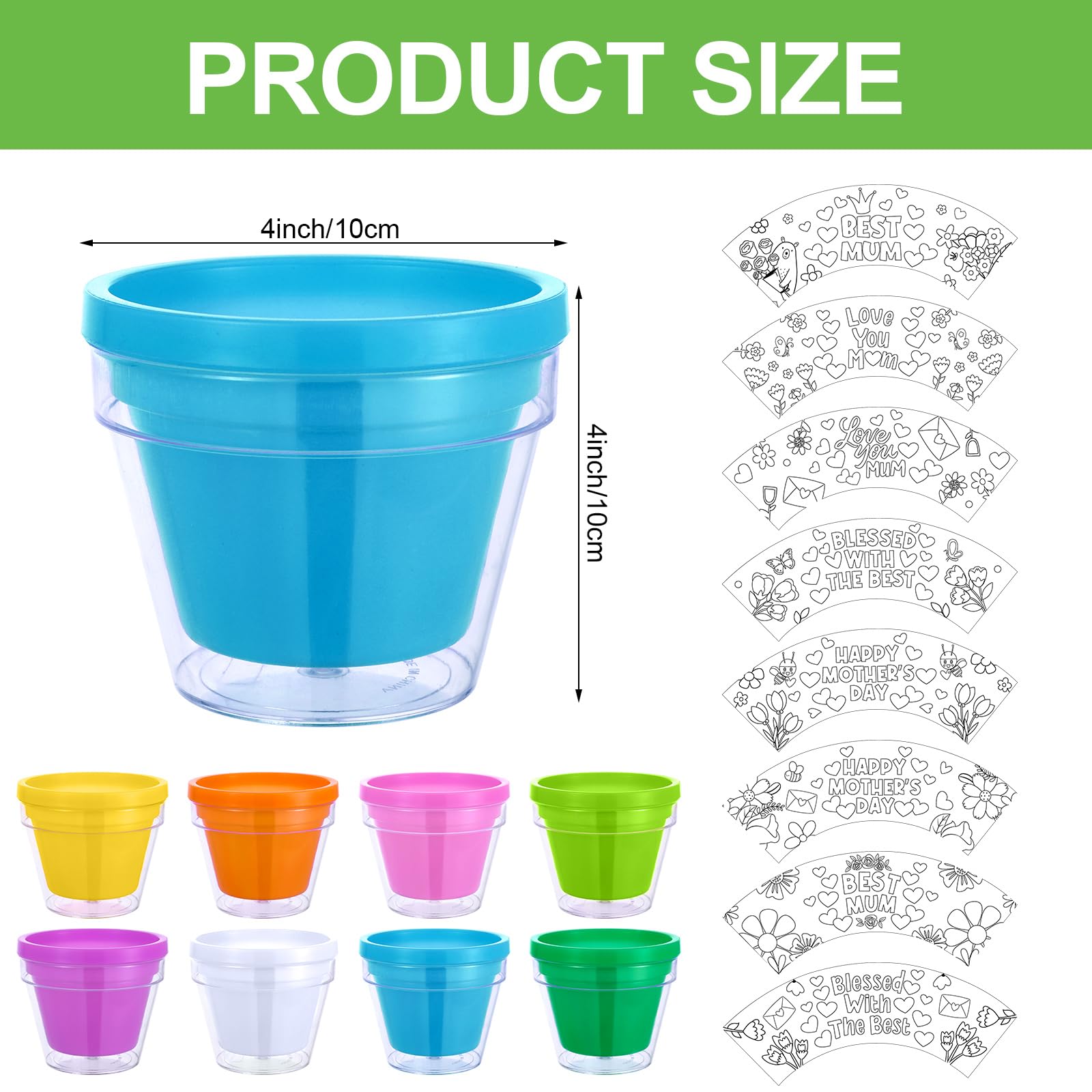 Snapklik.com : 24 Pcs Mothers Day DIY Flower Pots, Color Your Own Mom ...