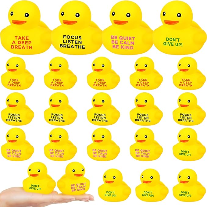Amazon.com: Lenwen 24 Pcs Rubber Duck Bulk Operation Christmas Bath Toy ...
