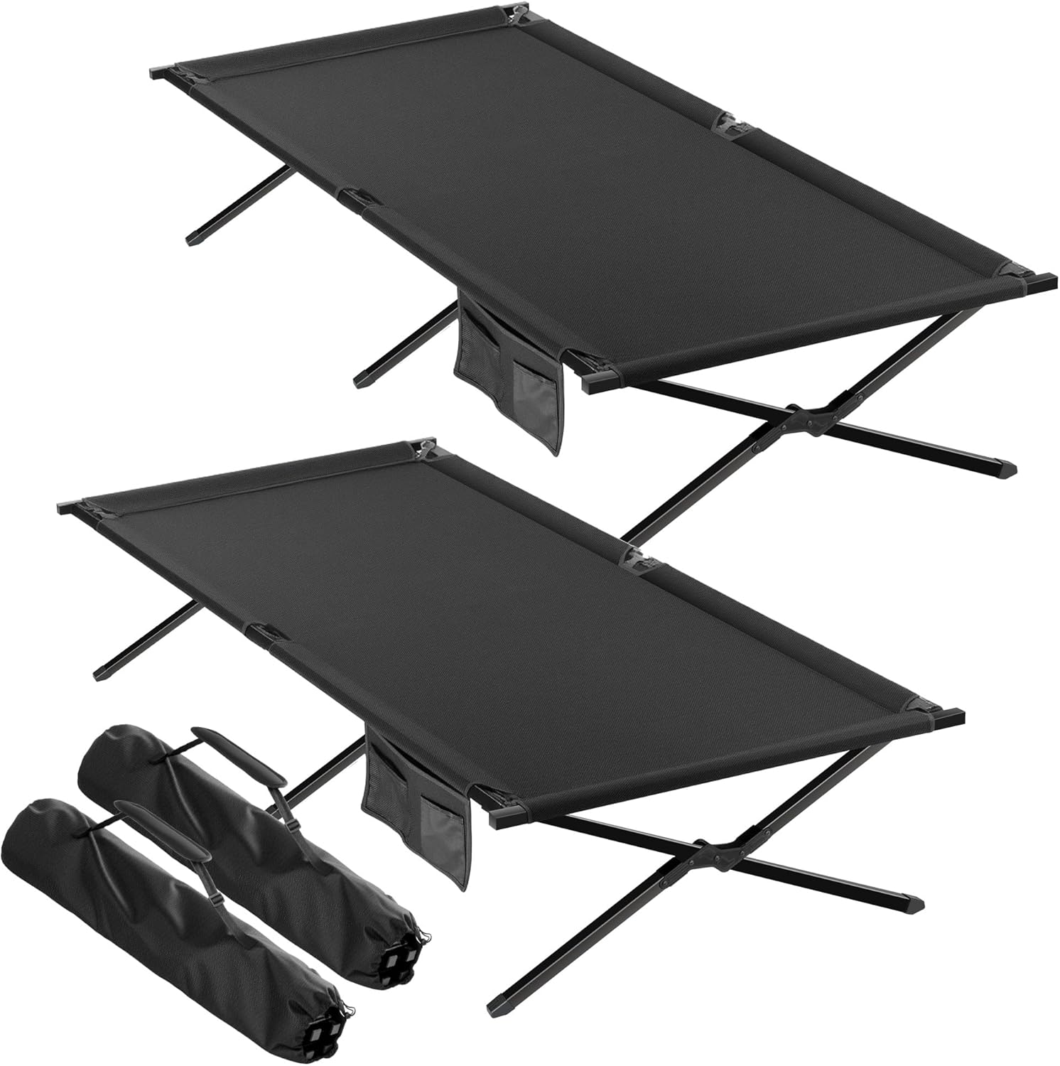 Amazon.com: LING RONG 2 Pack Extra Wide Camping Cot for Adults ...