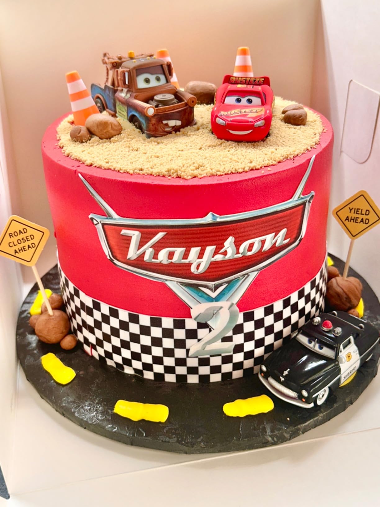 Amazon.com: 100 Pieces Construction Cupcake Topper Road Sign Birthday ...