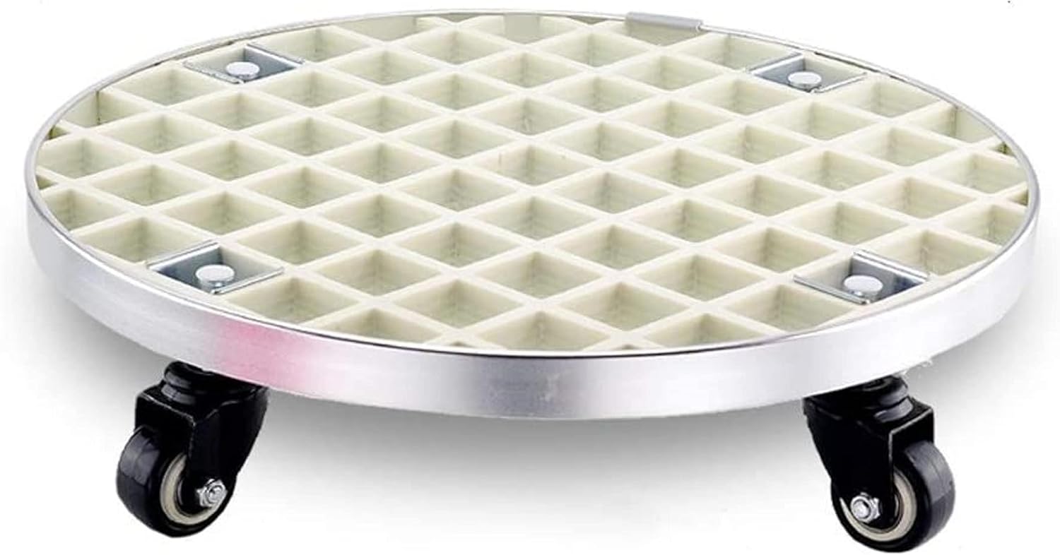 Amazon.com: CHLSFGD Plant Caddy with Lockable PU Wheel,Round Heavy Duty ...