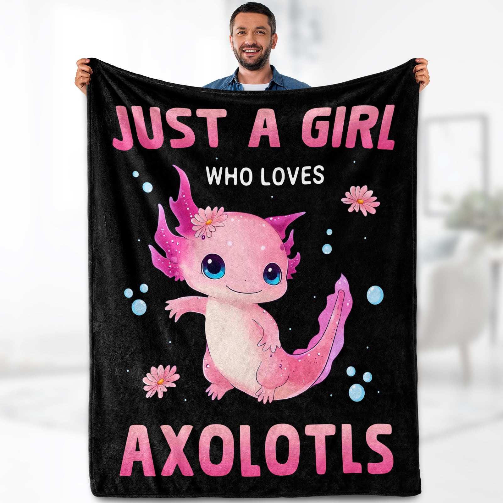 Amazon.com: Axolotl Blanket Gifts for Kids Woman - Just A Girl Who ...