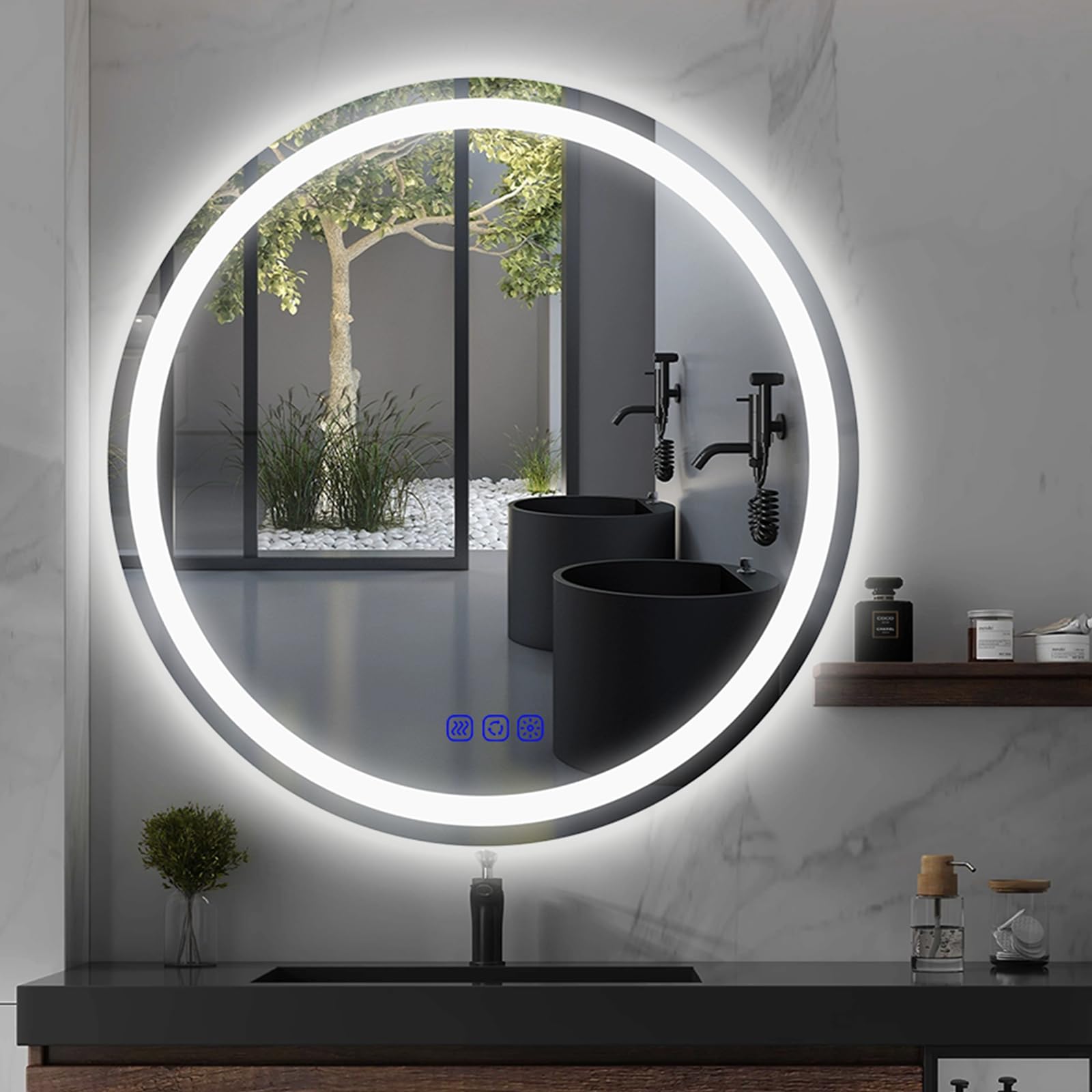 Amazon.com: KOSTA 20 Inch Round LED Bathroom Vanity Mirror with Lights ...