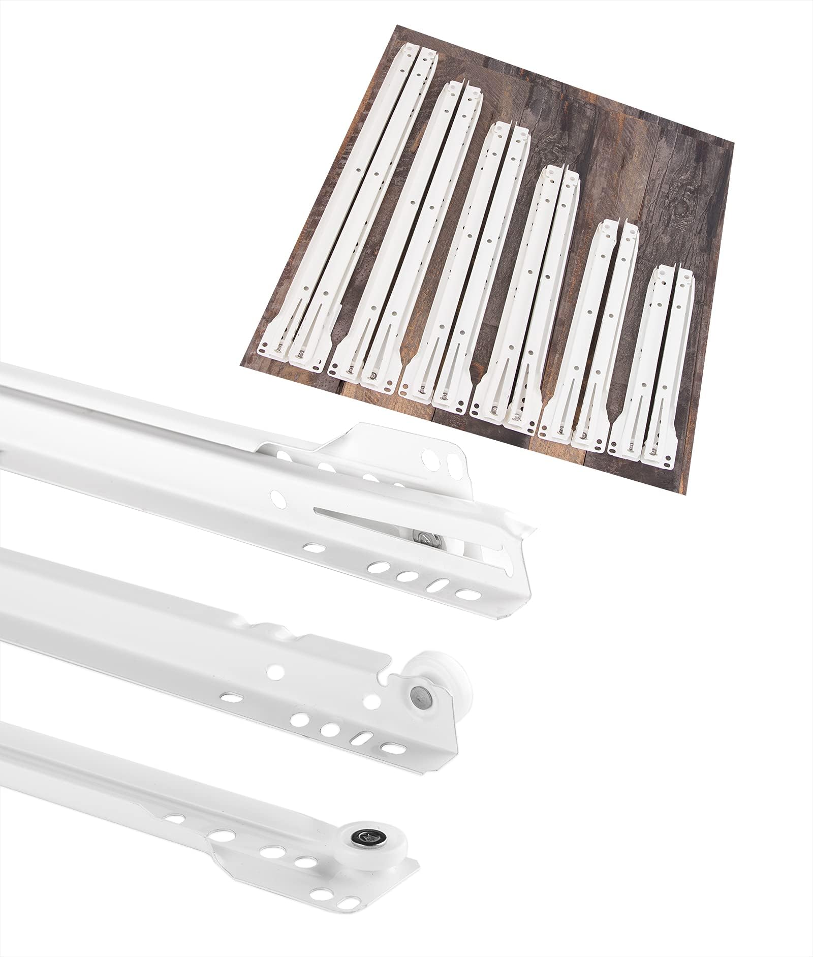 1 Paar SCHUBLADENSCHIENEN Schubladenauszug Rollenführung Schienen ...