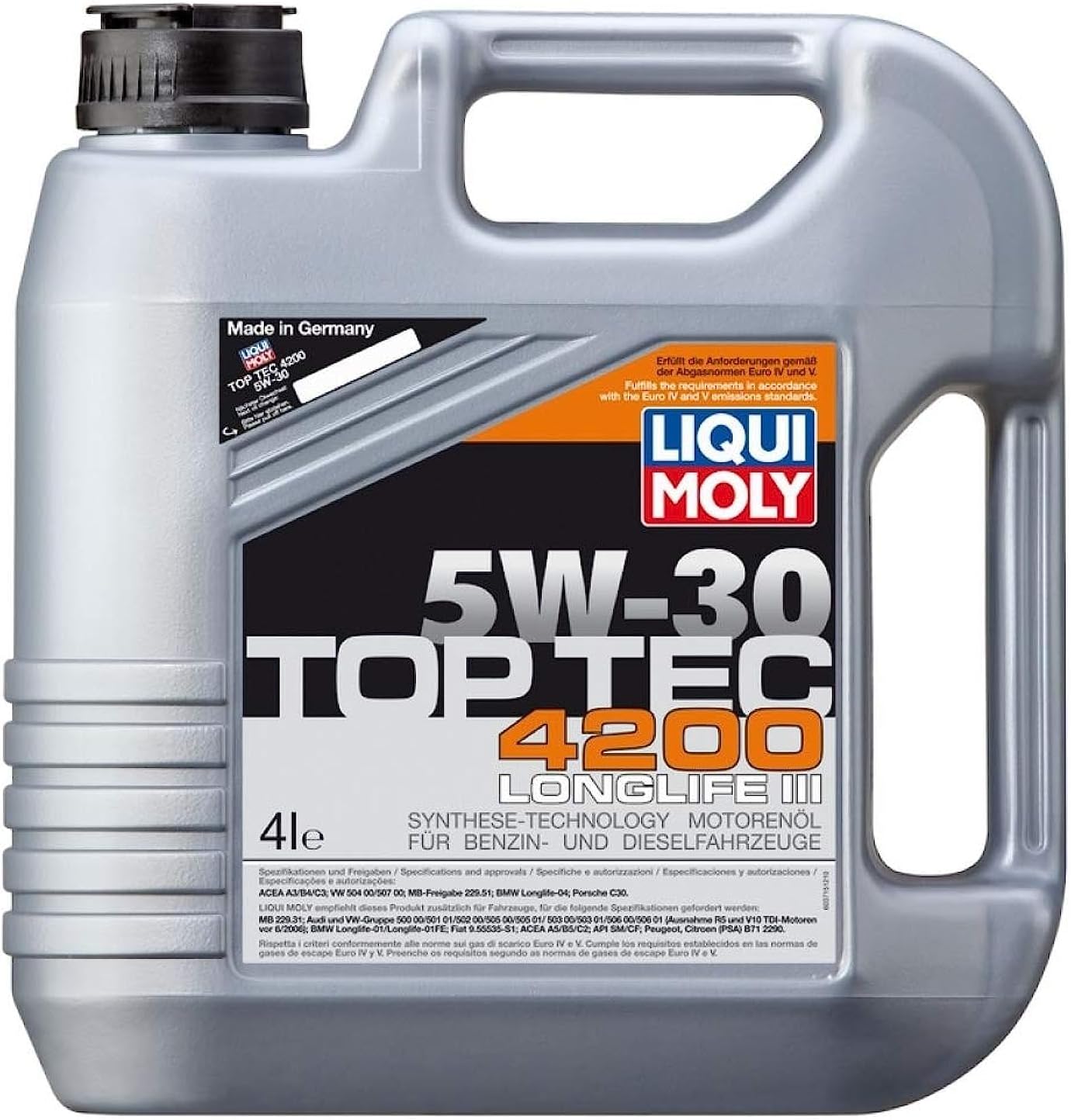 Liqui Moly 4200 5W-30 Top Tec Engine Oil - 5L: Buy Online at Best Price ...