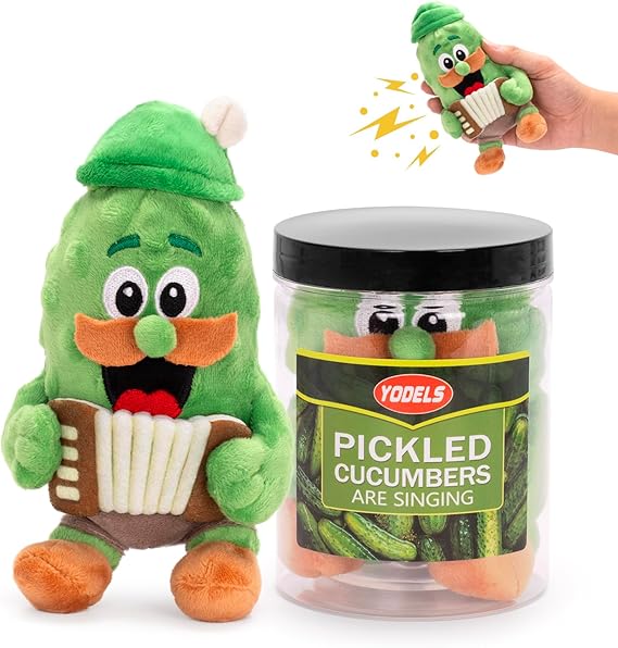 Amazon.com: APLANDUS Yodeling Pickle Plush Toy - Funny Yodeling Singing ...