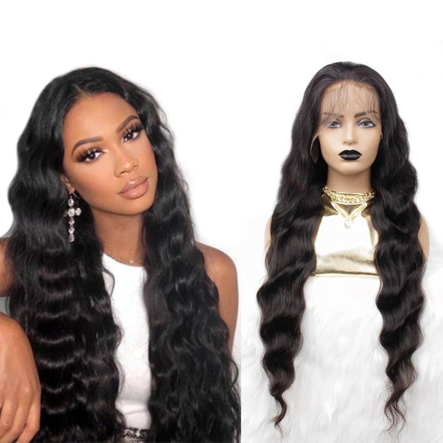 Amazon.com: Axincheng Lace Front Wigs Human Hair 13x4 Glueless Lace ...