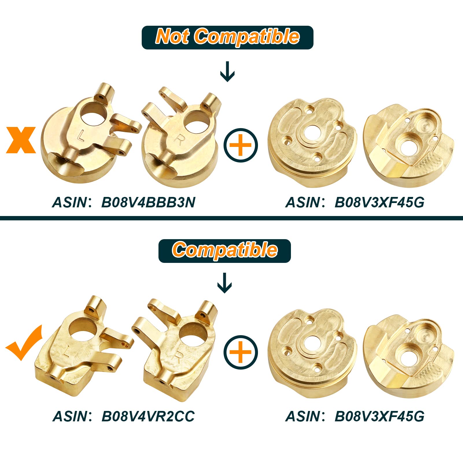 Axial Scx10 Iii Treal Brass Outer Portal Covers Weights 93g For Axial ...