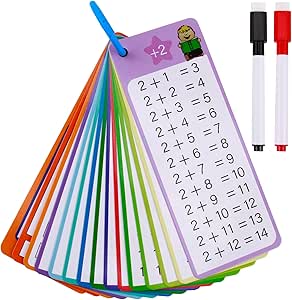 Addition Flash Cards 0-12 Maths Flash Cards Poster Chart with 2 Dry ...