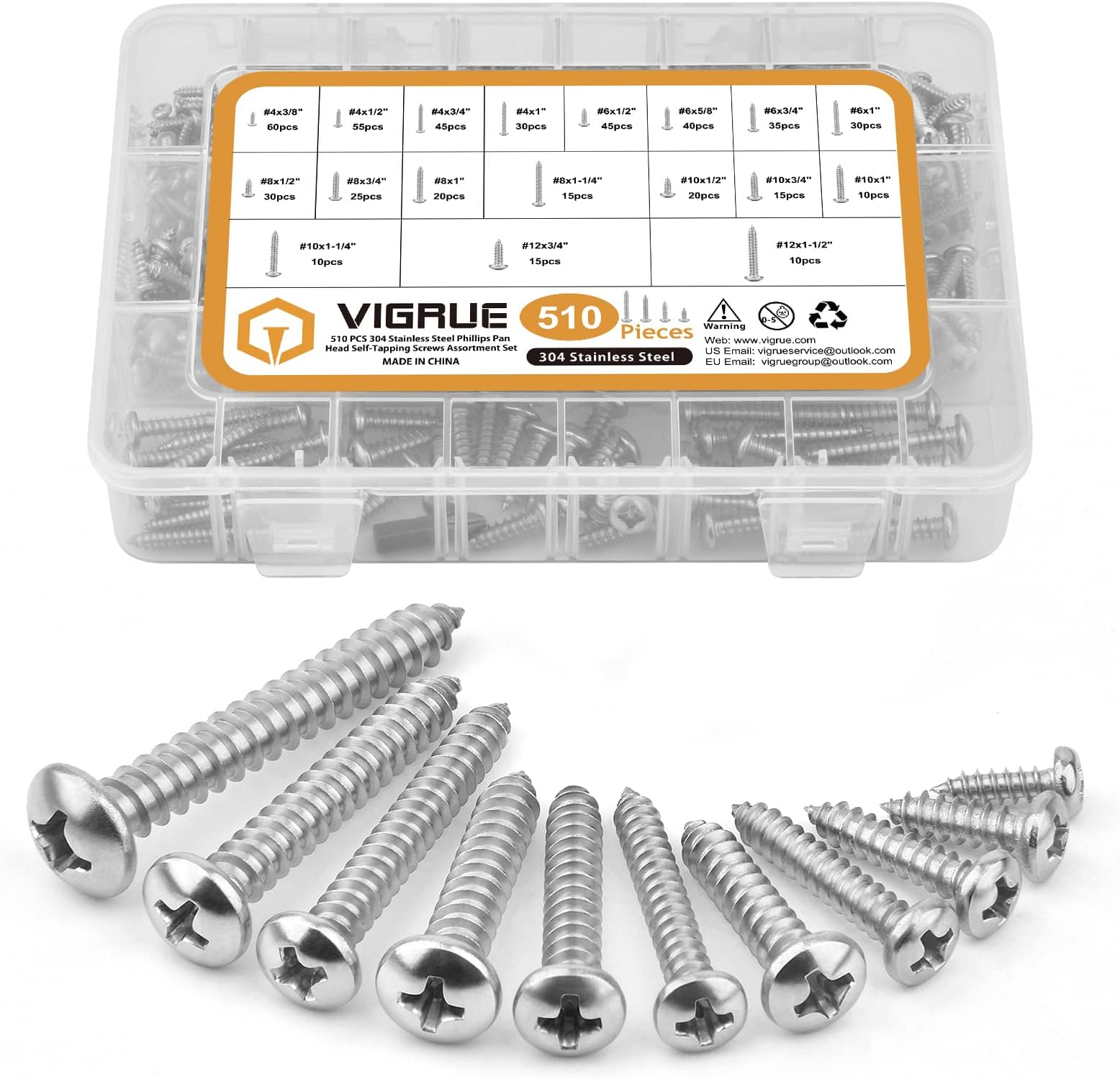 Amazon.com: Comdox 410 Stainless Steel Self Drilling Screws Kit Set ...