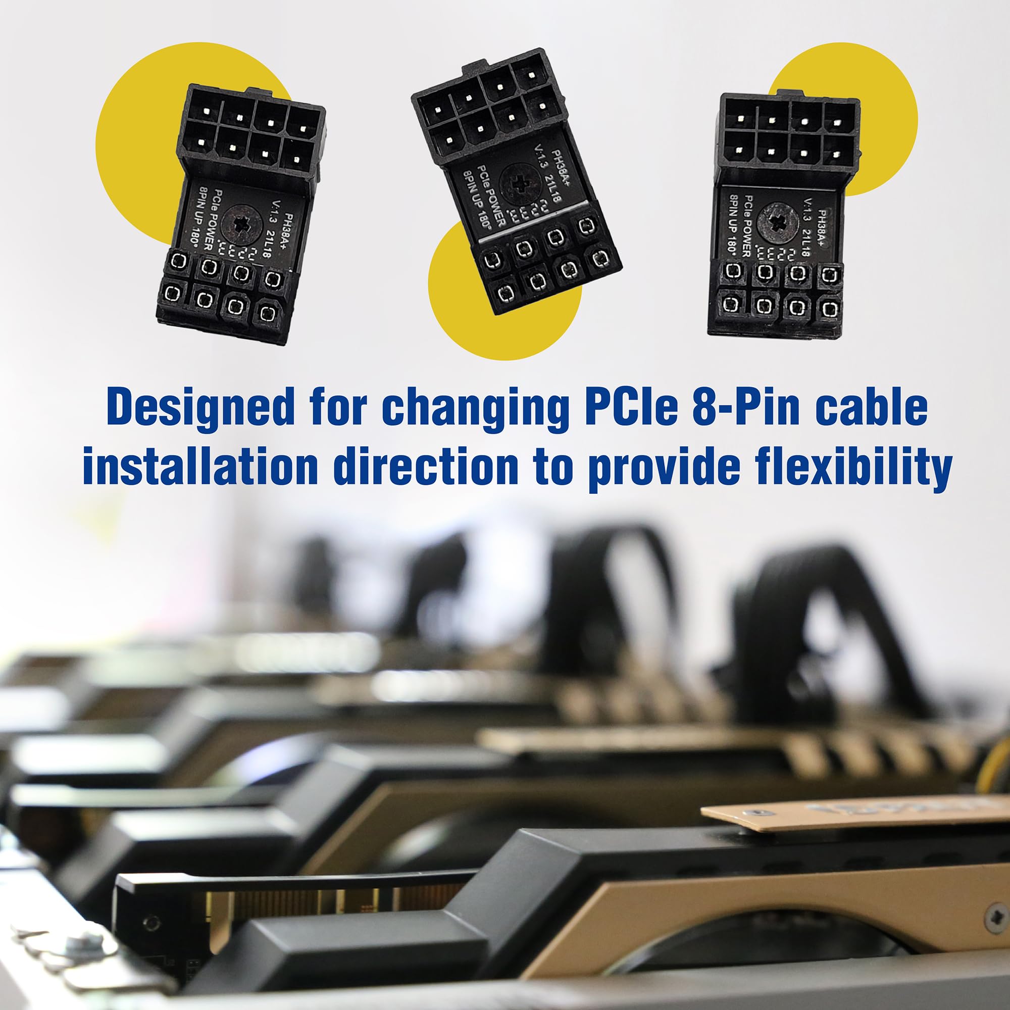 Snapklik.com : PCIe 8-Pin 180 Degree Angled GPU Power Adapter, Standard ...