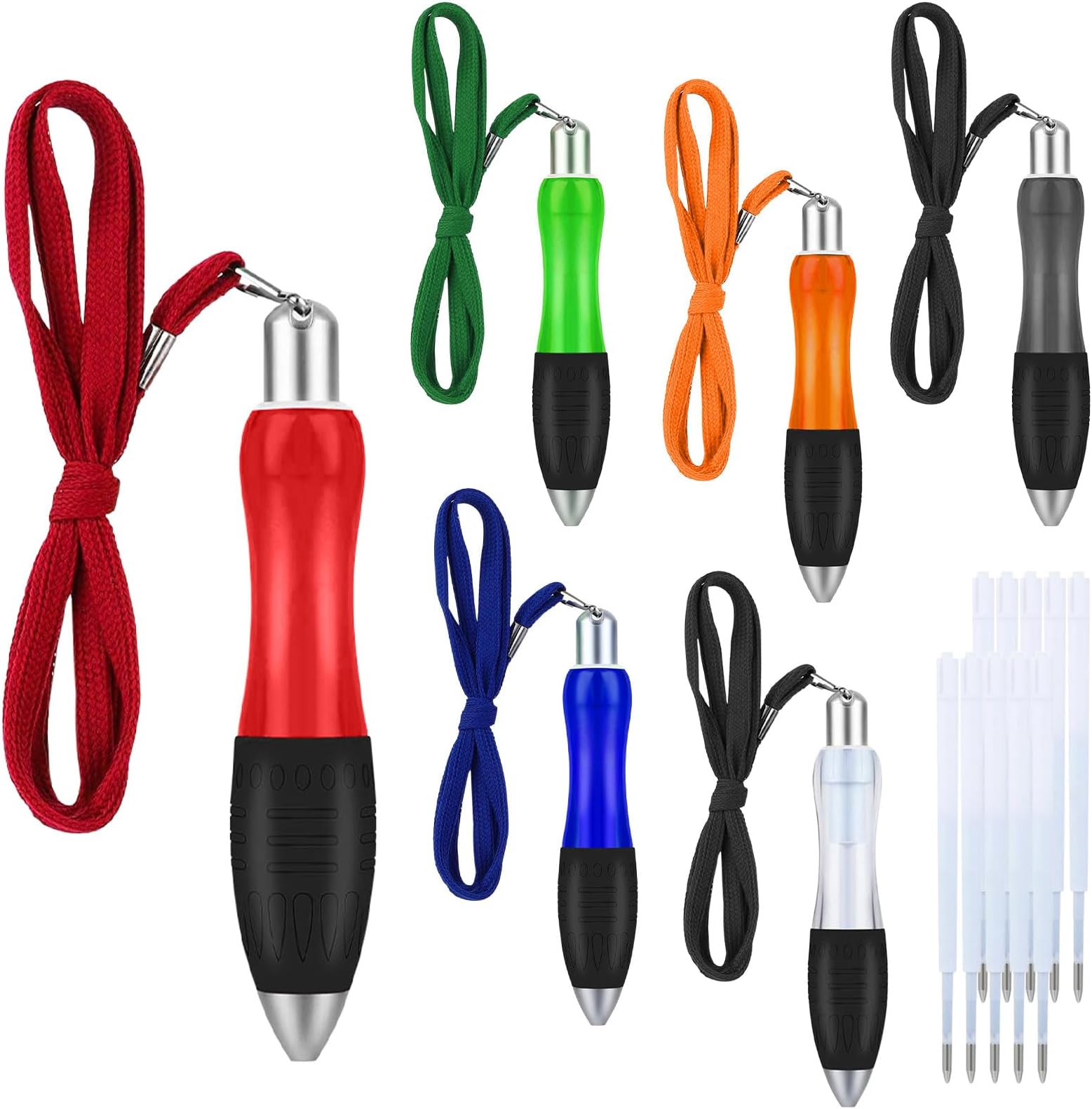 6 Pcs Big Fat Heavy Weighted Pens with Hanging Rope, Wide Grip Pens ...