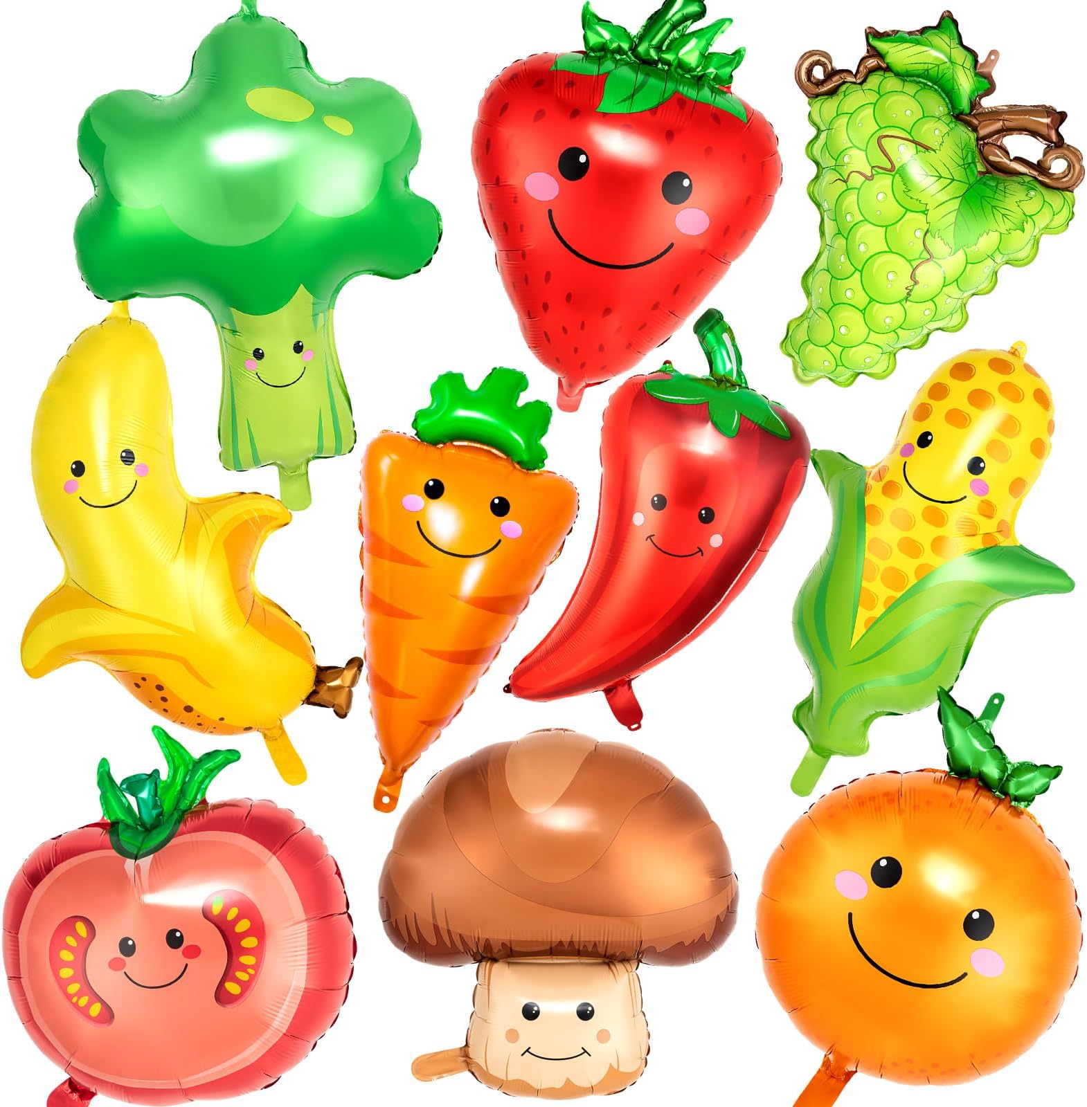 Amazon.com: 8Pcs Vegetable Fruit Foil Balloons Corn Carrot Orange ...