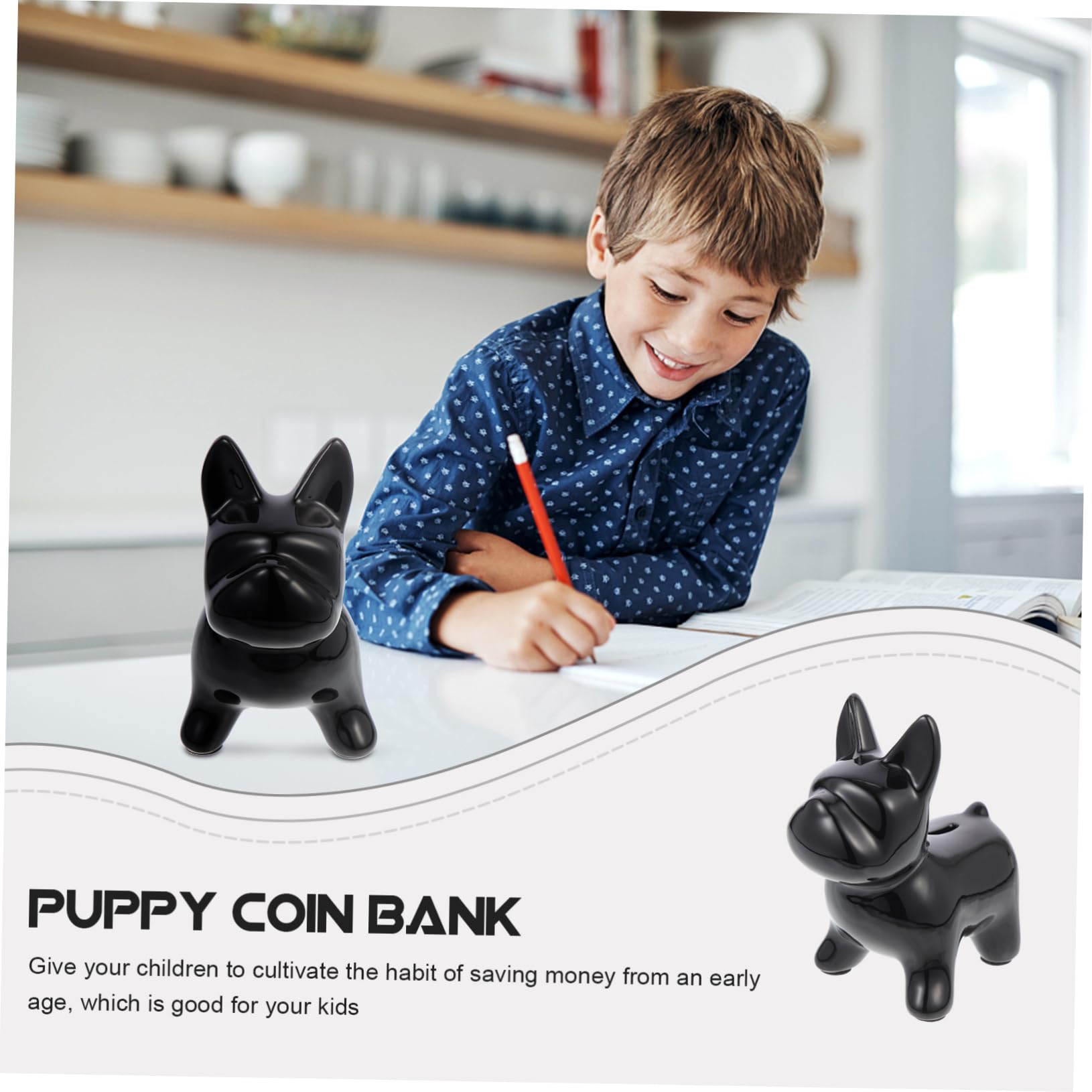 White Ceramic Dog Animal Money Bank For Kids White Ceramic Dog Piggy ...