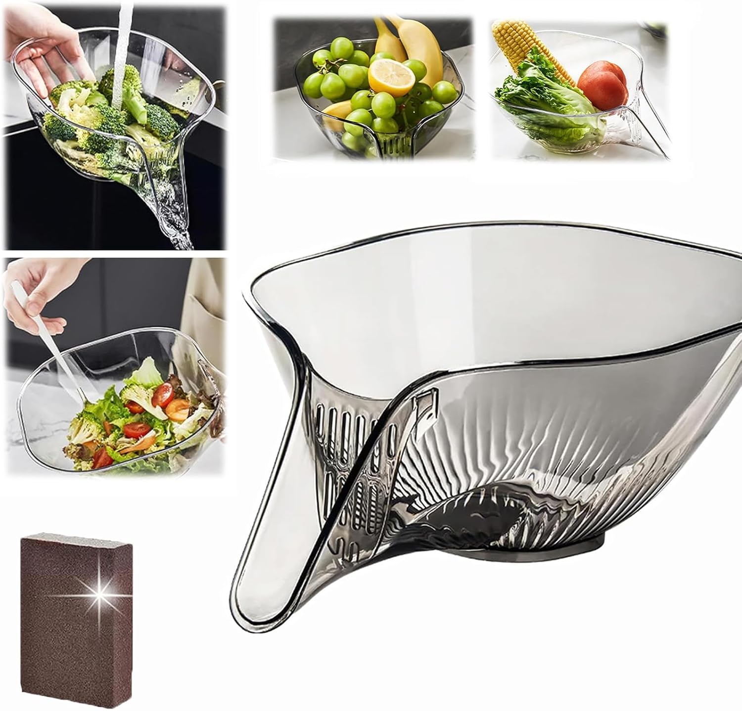Drainage Basket Funnel,Multi-Functional Drain Basket,Food Strainers for ...