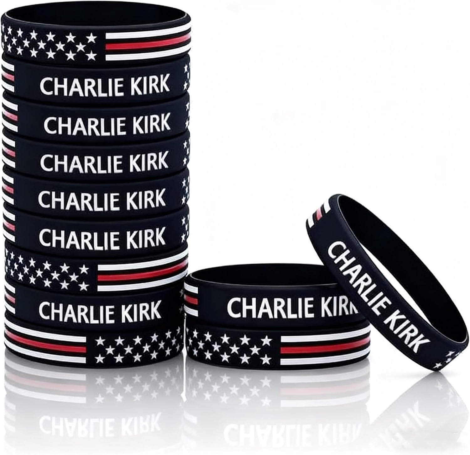 Amazon.com: 12 PCS Charlie Kirk Wristbands - A True Tribute Patriot ...