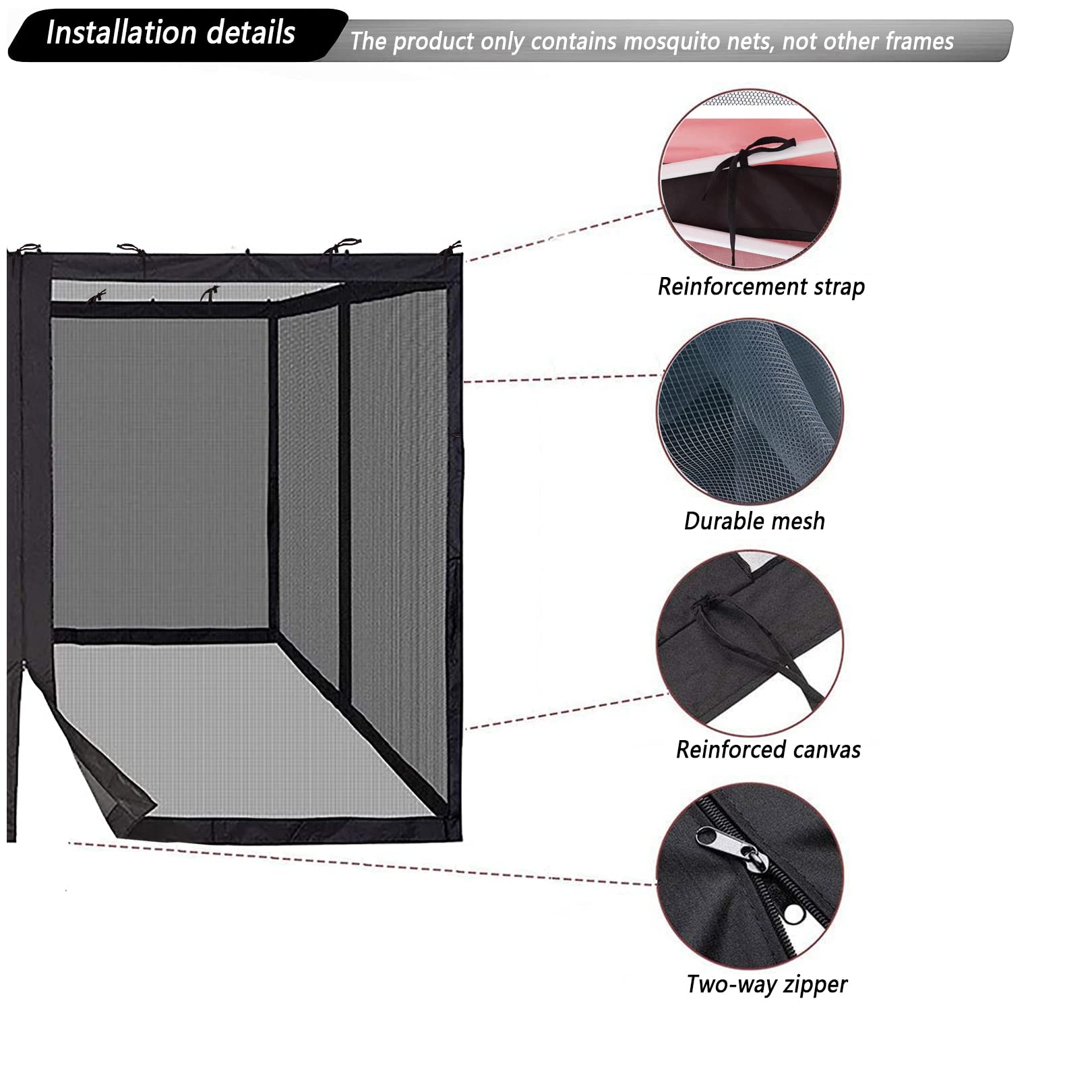 Snapklik.com : 10x10 Mosquito Netting For Patio Canopy Tent/Pop Up ...