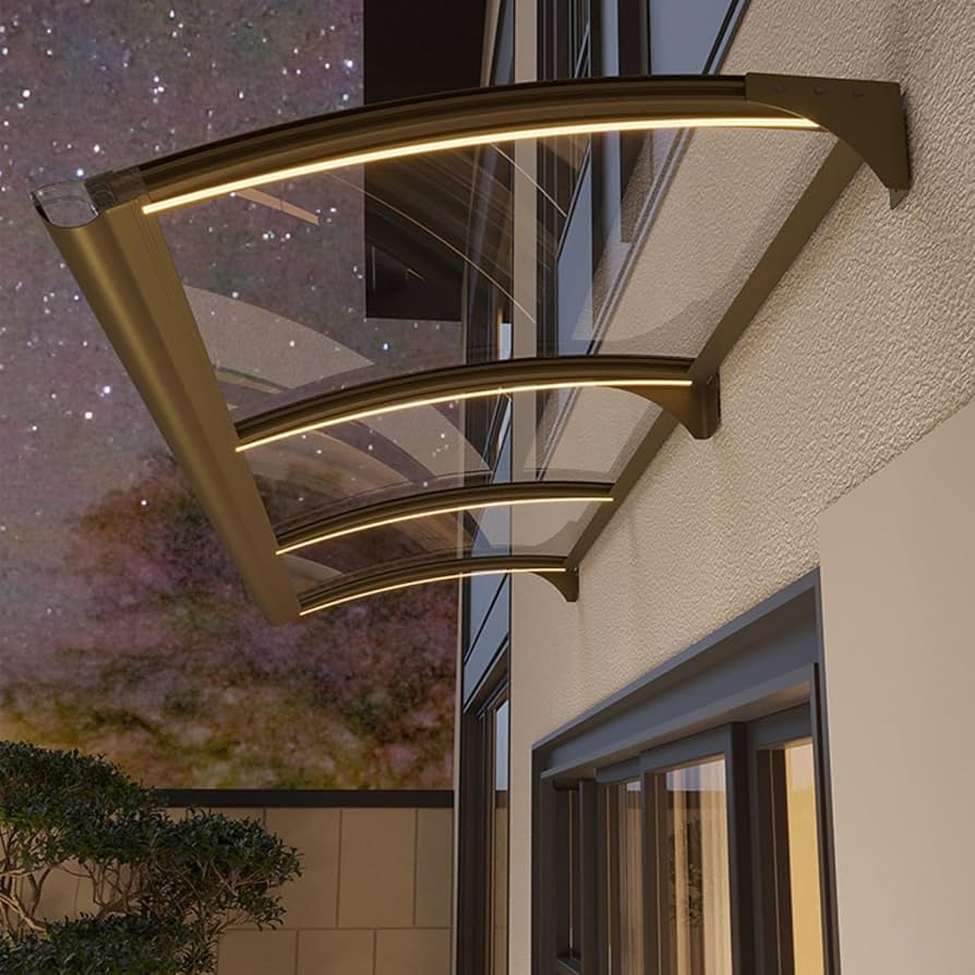 パティオ日除けそしてキャノピー テラス ポリカーボネート製フロントドアキャノピー、屋外ポーチオーニング、紫外線雨雪太陽光紫外線保護、（Amazon.co.jp: パティオ日除けそしてキャノピー ...