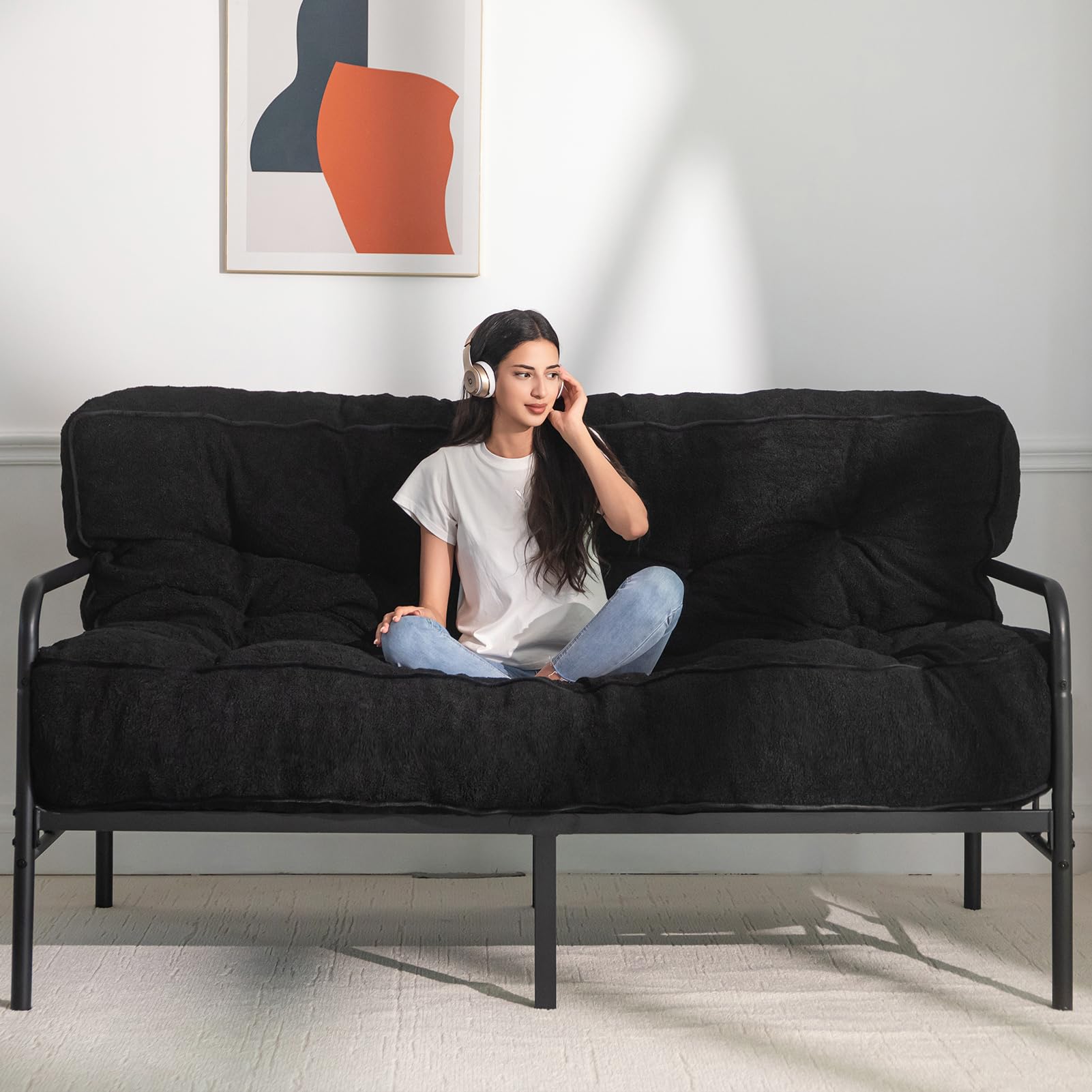 Amazon.com: MAXYOYO 8" Futon Mattress Queen Size, Ultra Thick Boucle ...