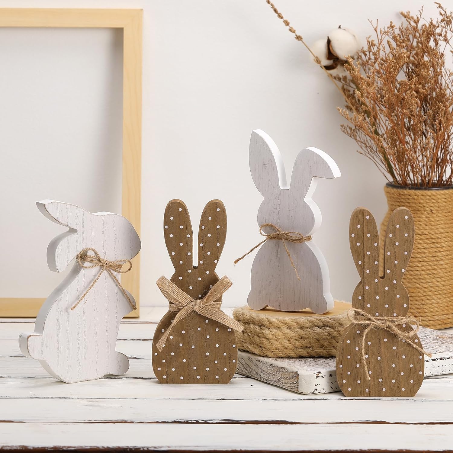 Amazon.com: Easter Bunny Wooden Signs Table Decorations for The Home ...