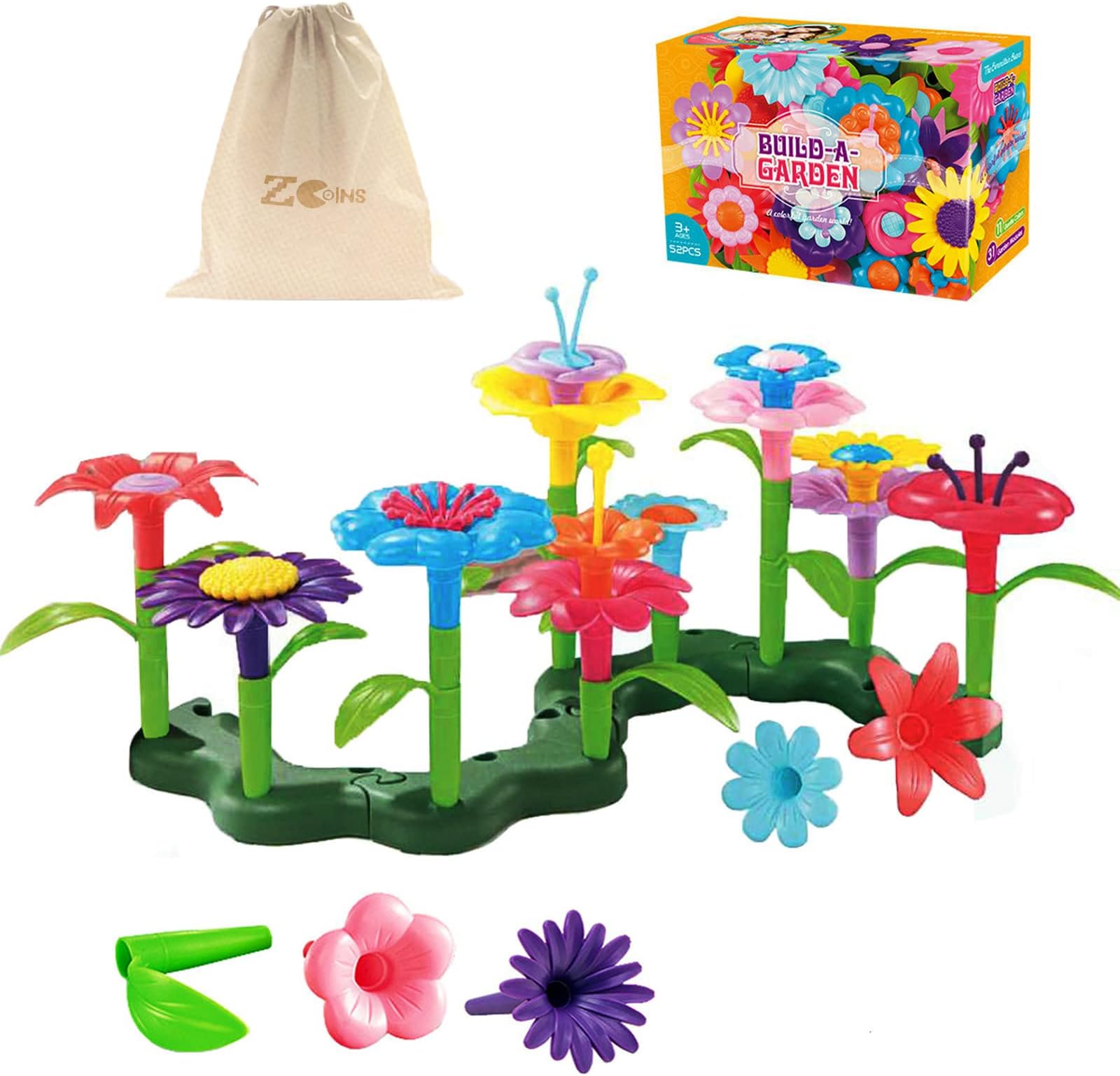 YEEBAY Flower Garden Building Toys for Girls Age 3, 4, 5, 6, 7 Year Old ...
