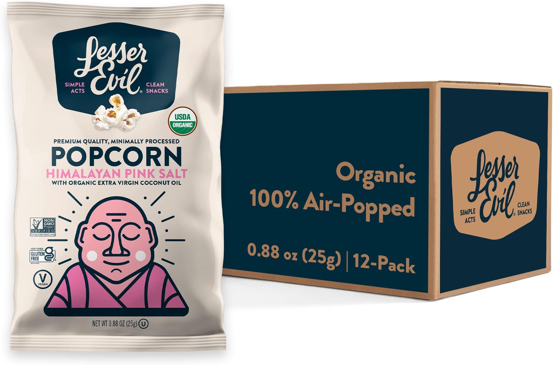 Amazon.com: Lesser Evil - Buddha Bowl Organic Popcorn Himalayan Pink ...