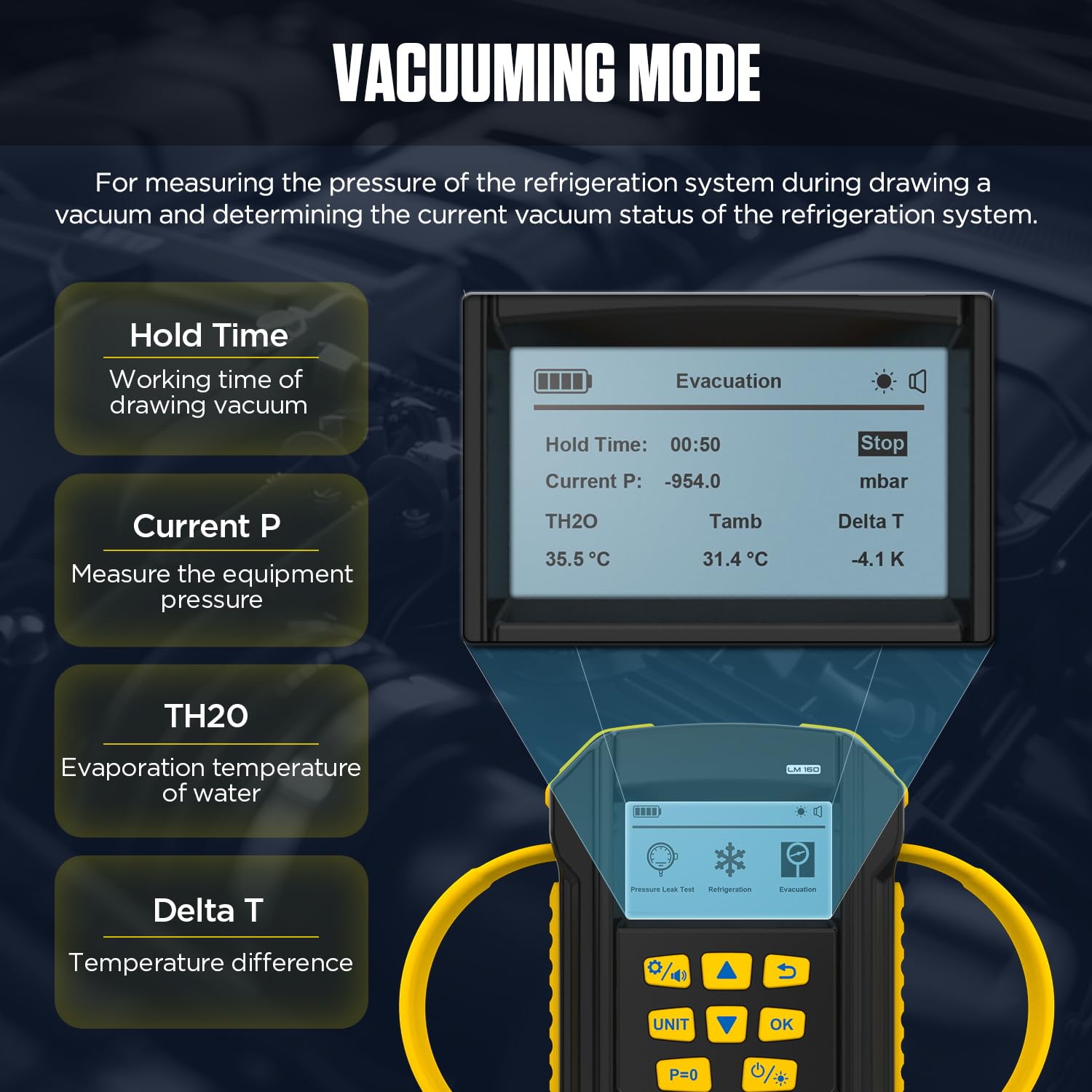 Snapklik.com : LUTIFIX Smart Digital Manifold,LM160 AC Manifold Gauge ...