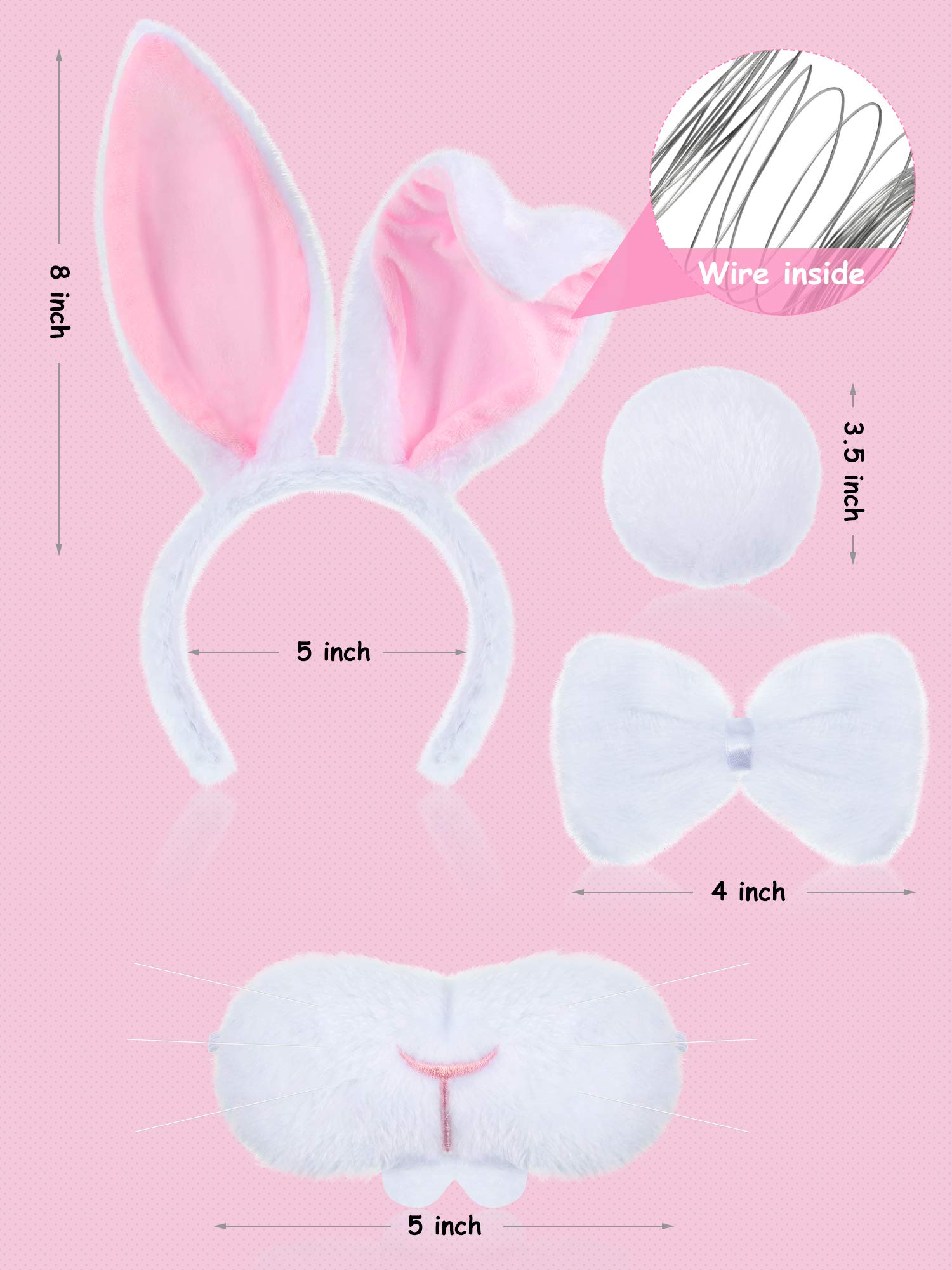Snapklik.com : Norme Easter Bunny Costume Accessories Set Bunny Nose ...