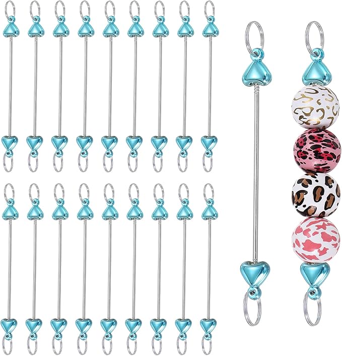 Amazon.com: PATIKIL 20pcs Beadable Keychain Bar, Beadable Keychains ...