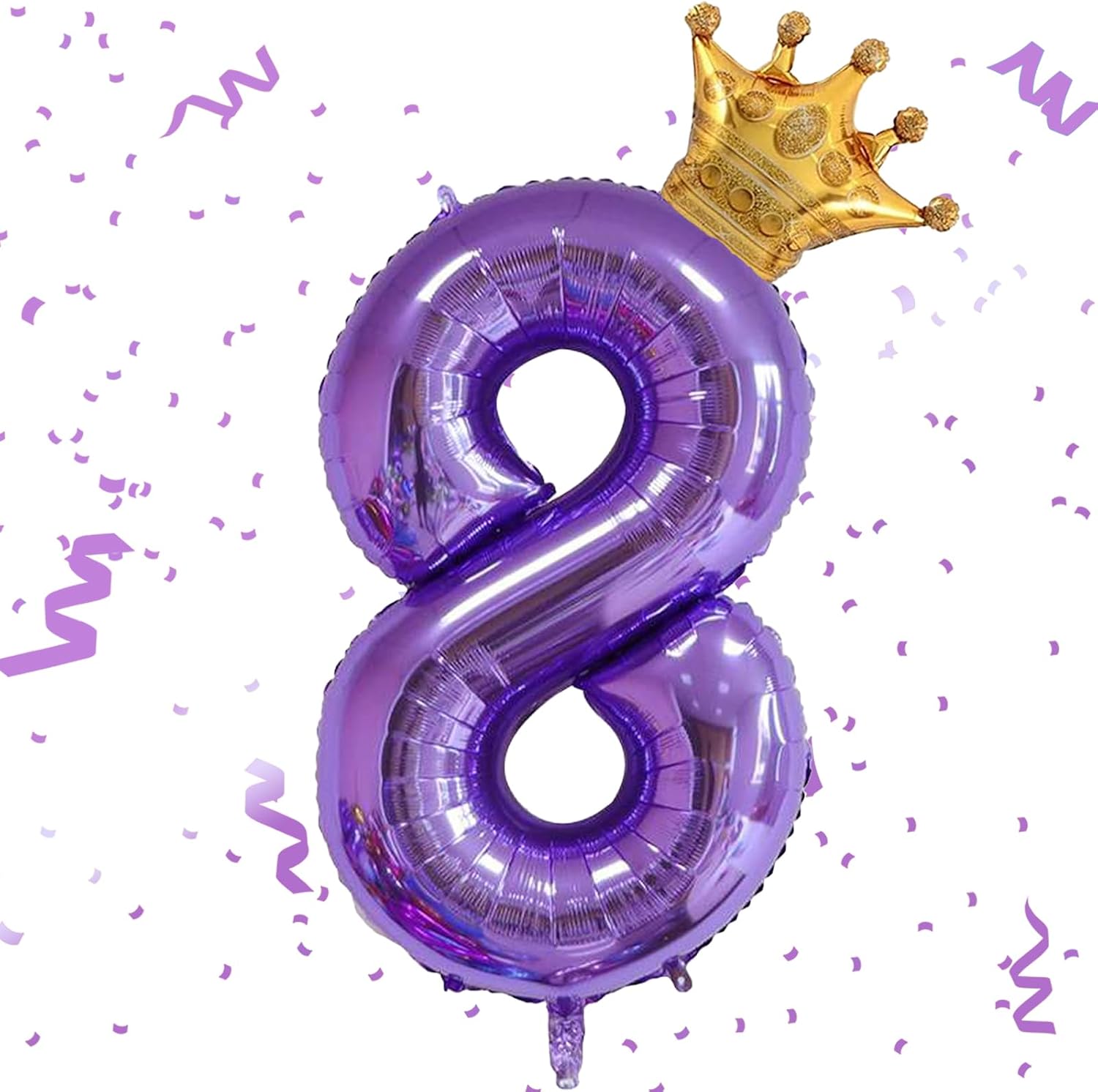 Amazon.com: Purple 40 Inch Giant Number 8 Balloon & Mini Crown Set for ...