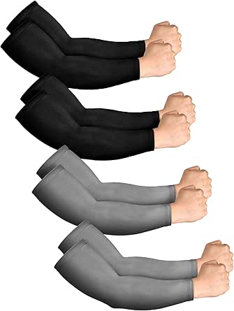 Amazon.com: Newcotte 4 Pairs Winter Thermal Arm Sleeves Arm Sleeve ...